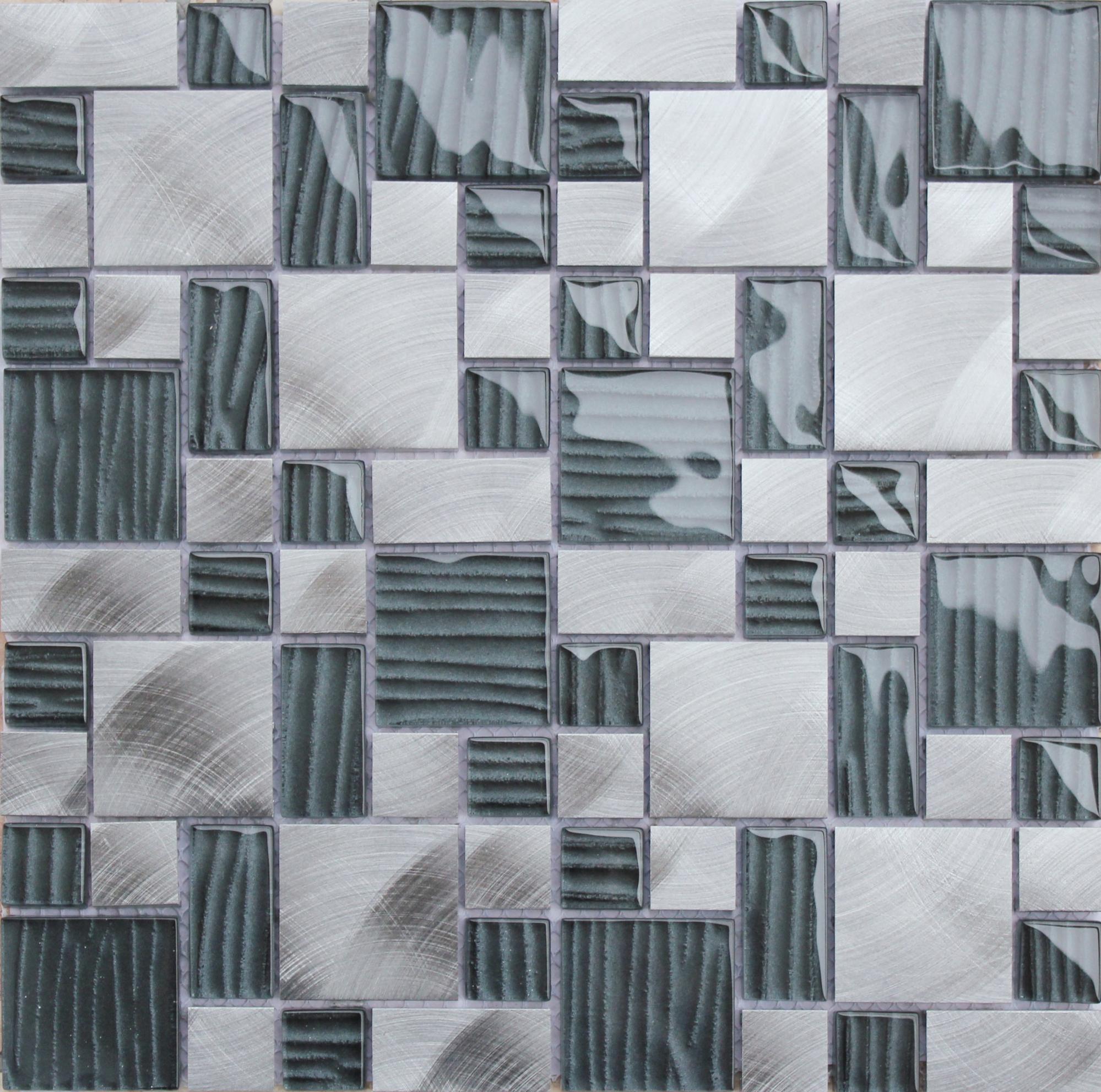 Mur 4+1 cubic verre strié mix gris | Leroy Merlin