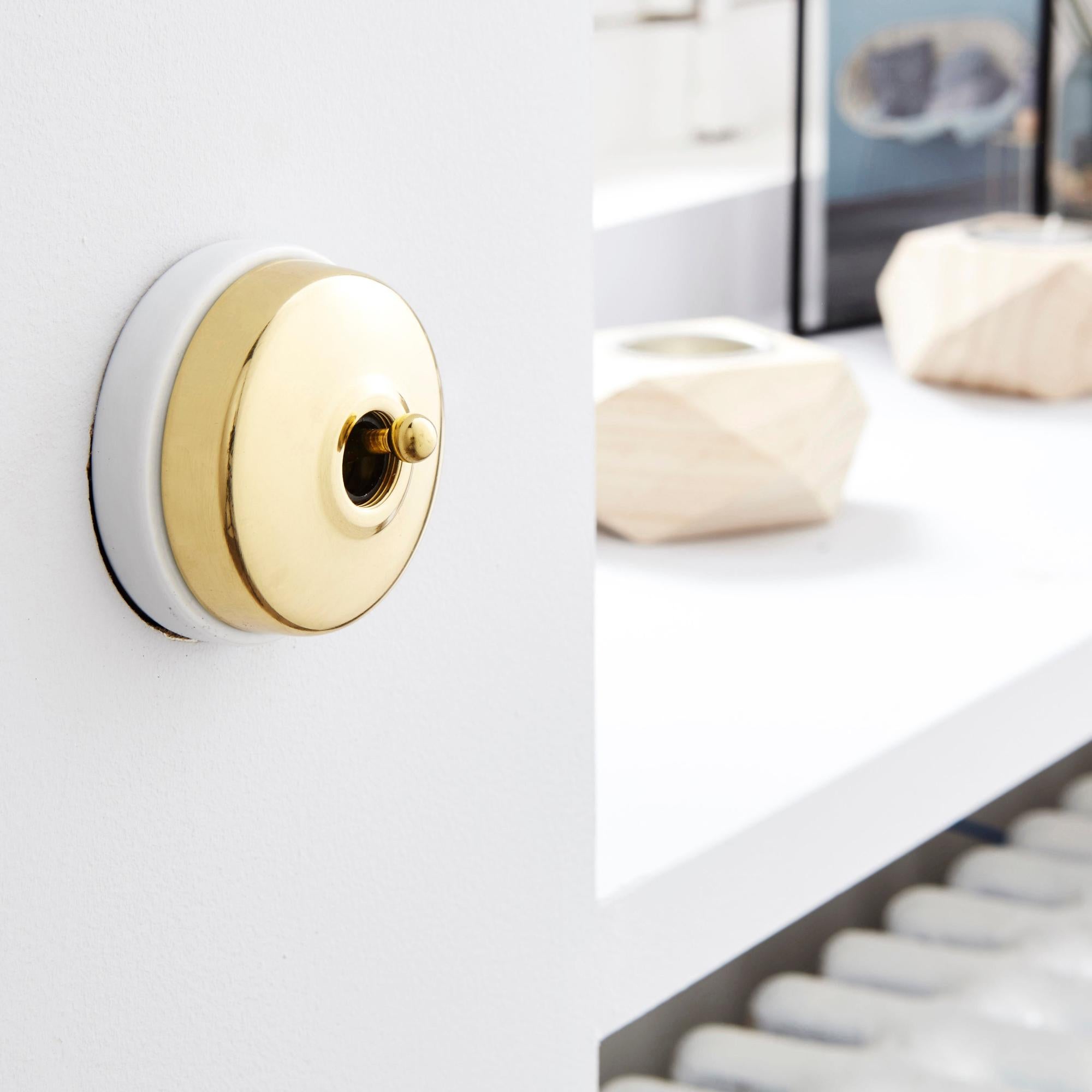 Interrupteur Dimbler, doré, FONTINI | Leroy Merlin