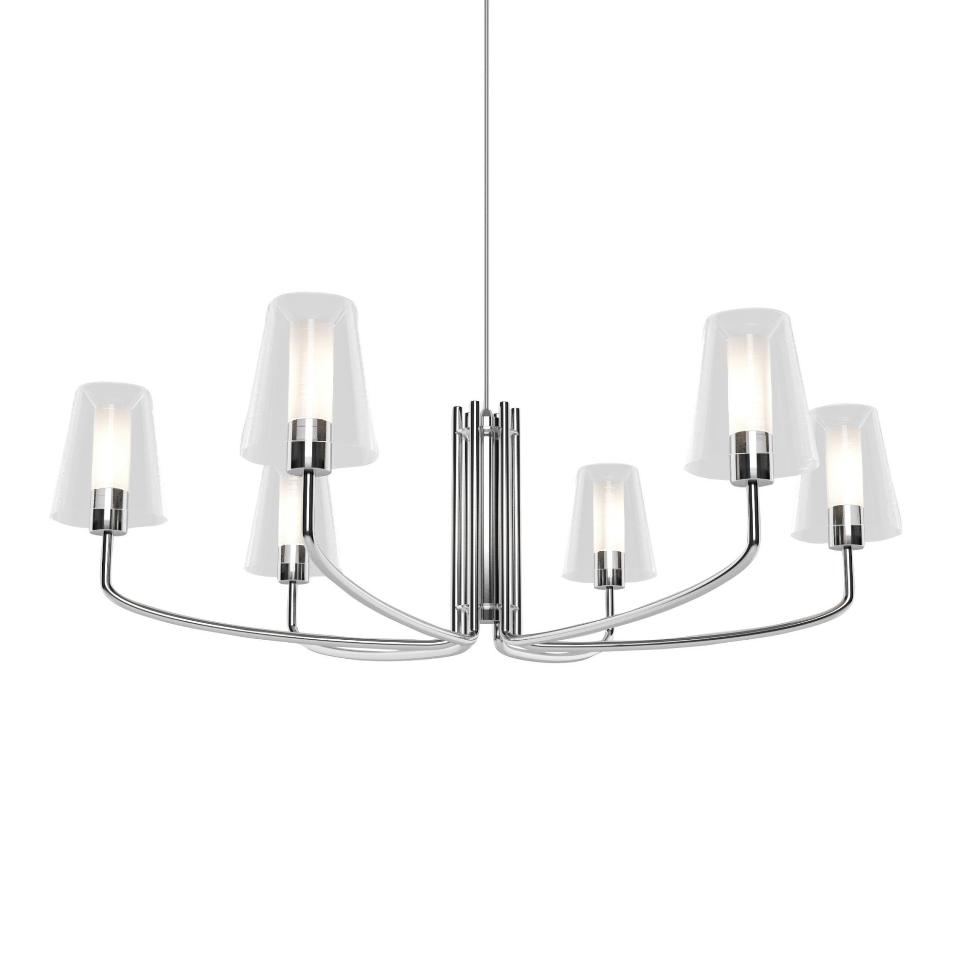 Lustre, led intégrée design Lustre métal chrome 6 x 3.3 W EGLO | Leroy ...