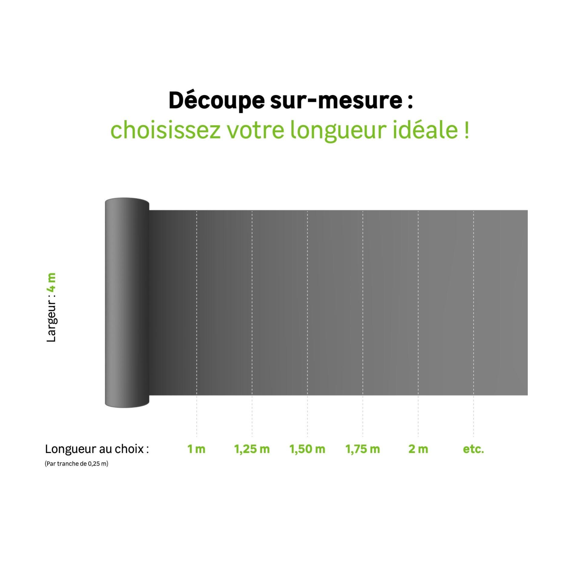 Moquette velours épais uni gris, Caresse, rouleau l.4 m | Leroy Merlin