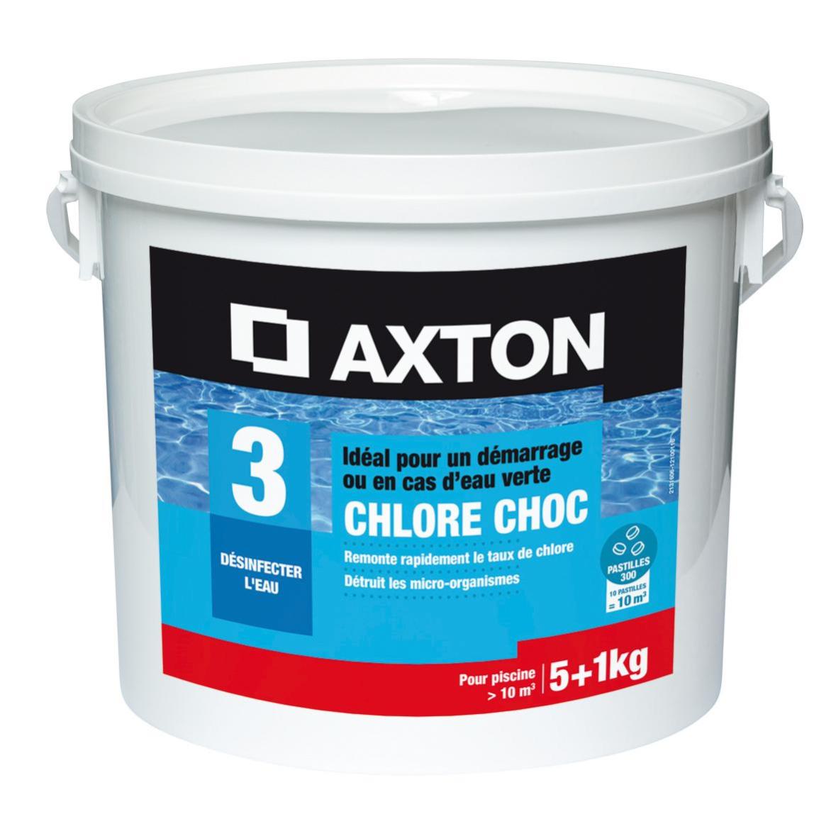 Chlore choc piscine AXTON Chlore choc pastilles 20 g, pastille 5 l 6 kg ...