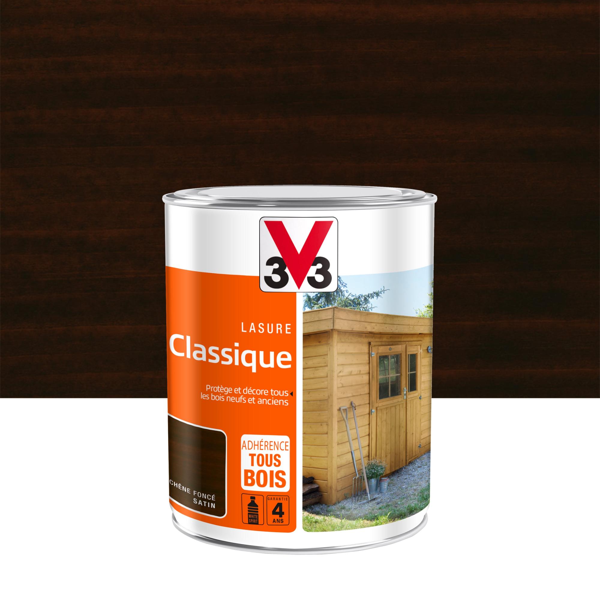 Lasure V33 Classique 4 ans chêne foncé satiné 1 l | Leroy Merlin