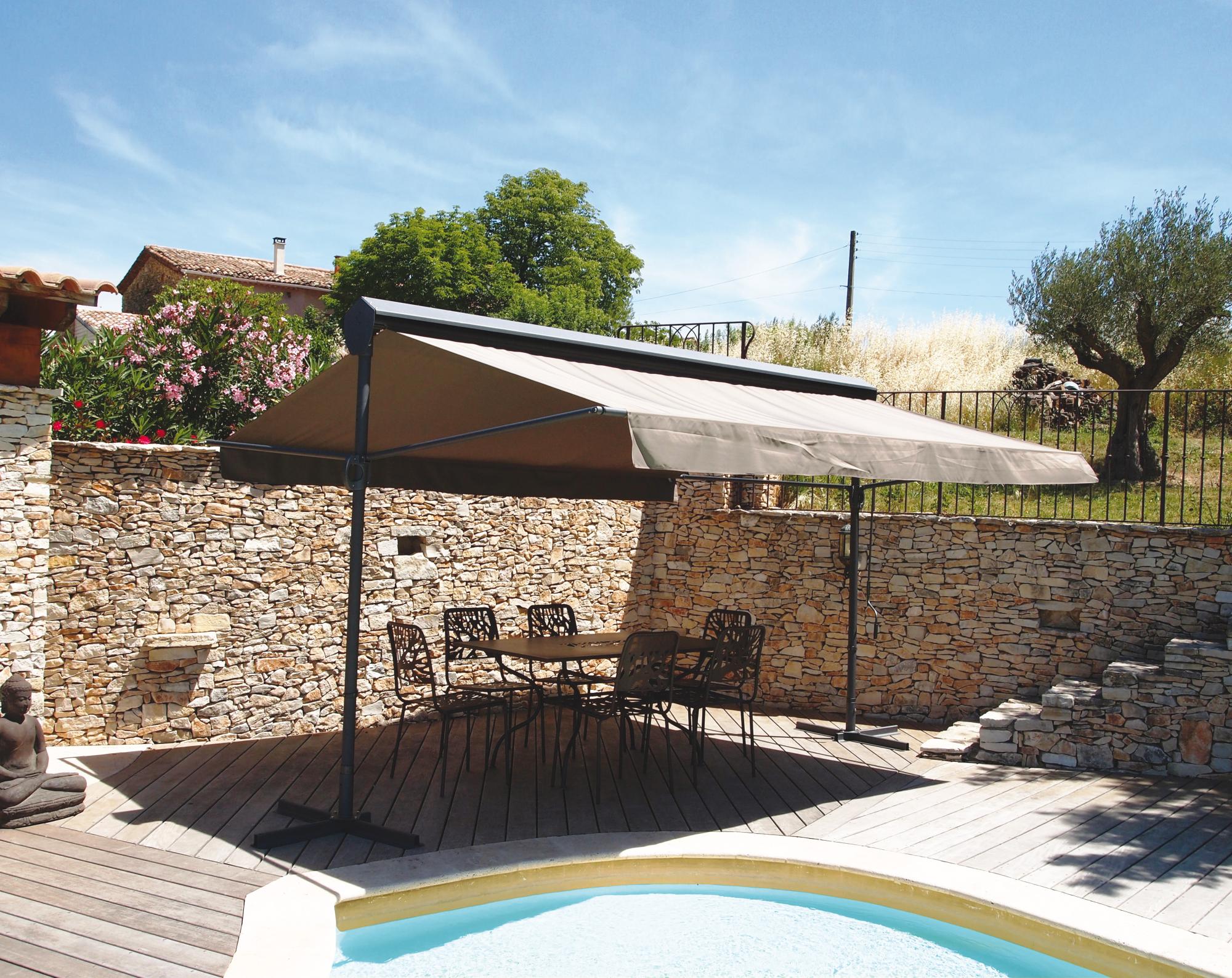 Store droit Leandro taupe rectangulaire, L.395 x l.300 cm | Leroy Merlin