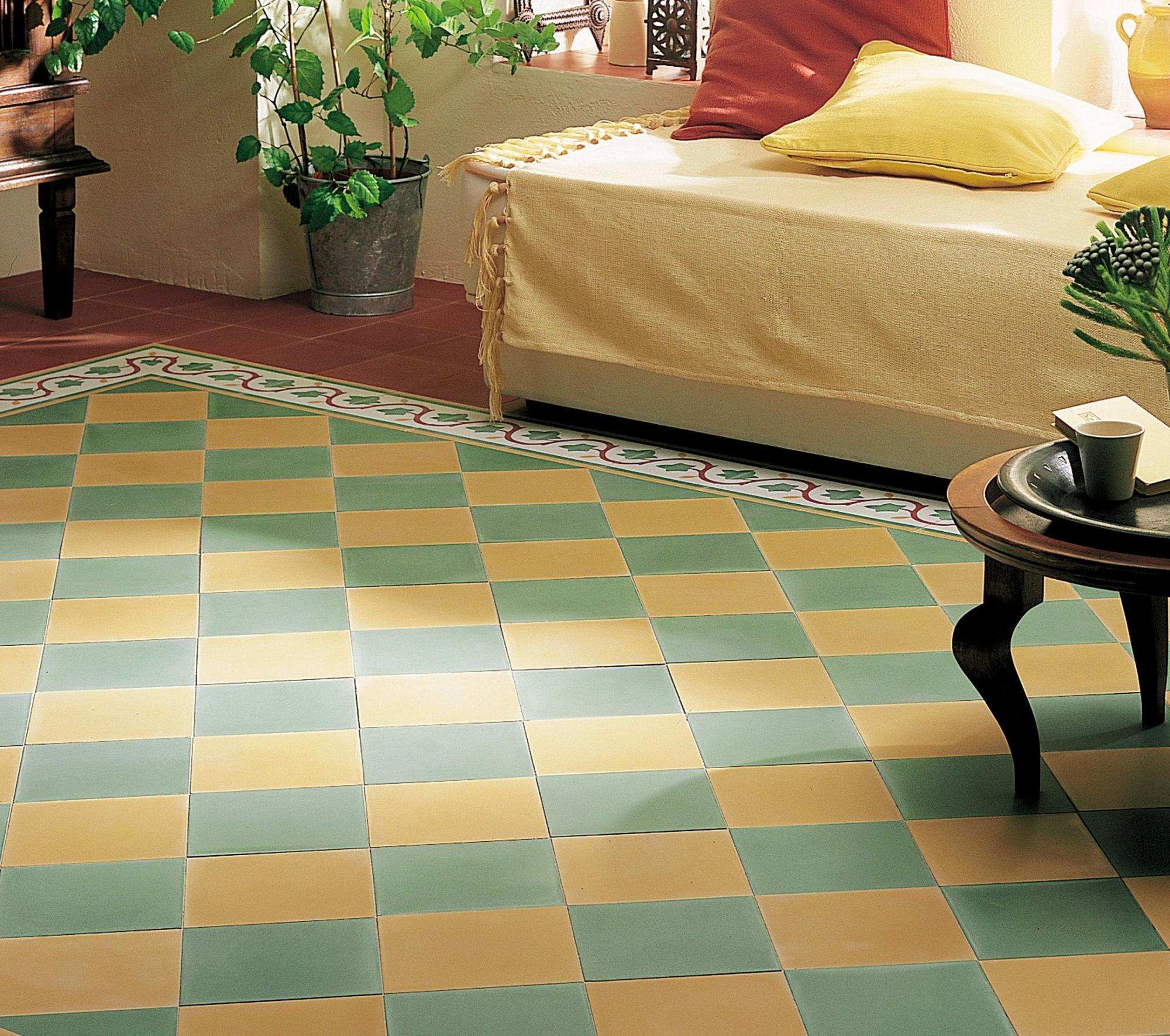 Carreau de ciment mur / sol effet ciment vert anglais Carreau ciment ...