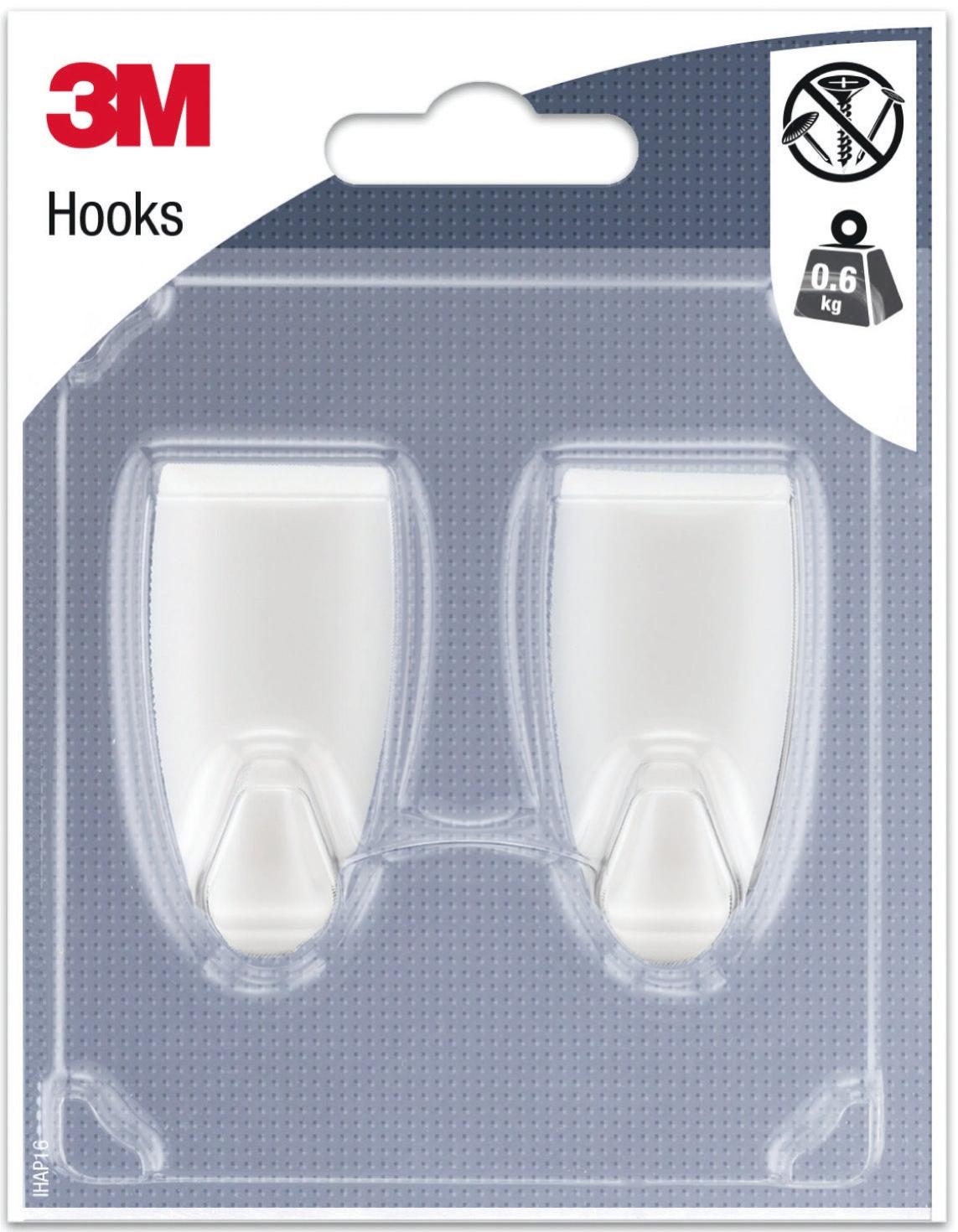 Lot de 2 crochets adhésif 3M, gris | Leroy Merlin