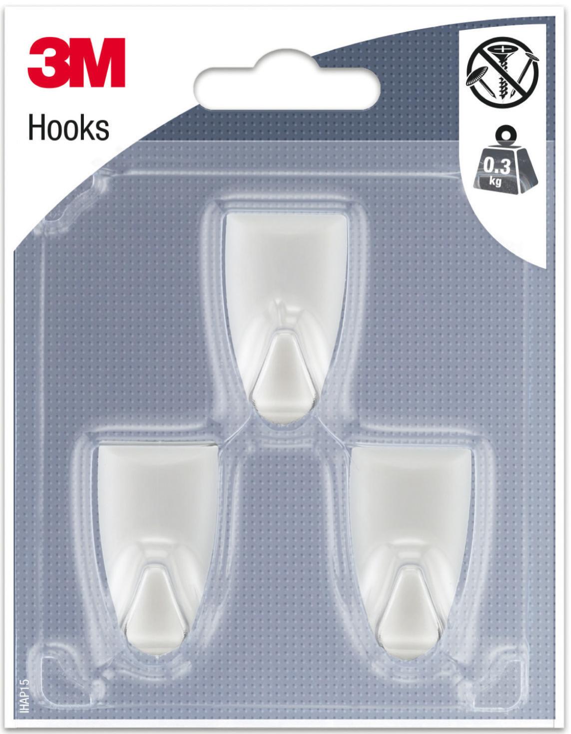 Lot de 3 crochets adhésif Permanent 3M, blanc | Leroy Merlin