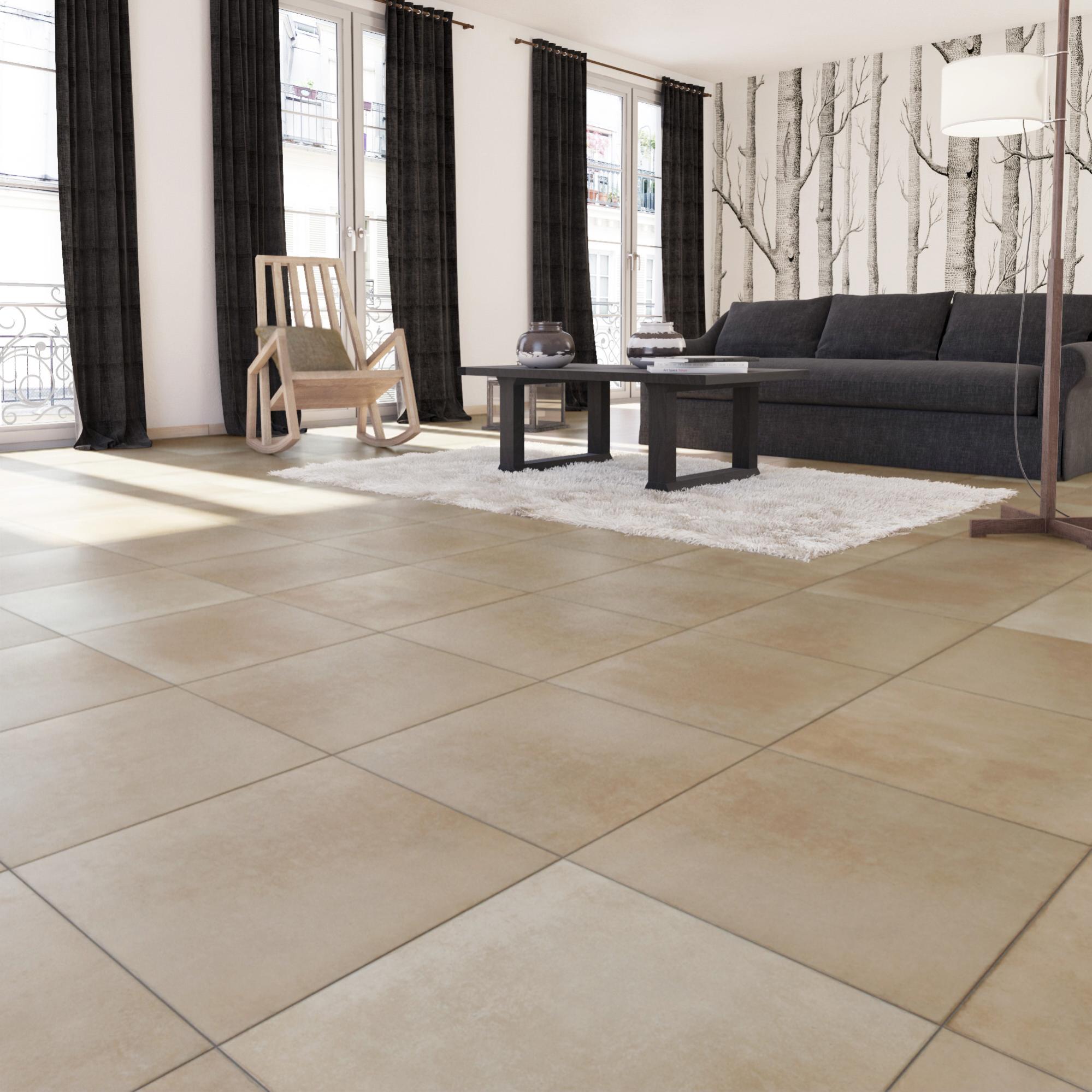 Carrelage sol et mur rose effet terre cuite Salernes l.45 x L.45 cm ...