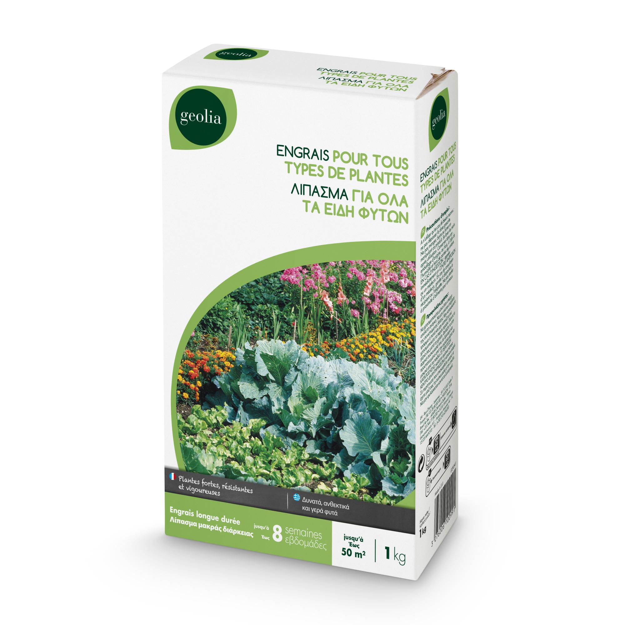 Engrais universel GEOLIA 1kg 25 m² | Leroy Merlin