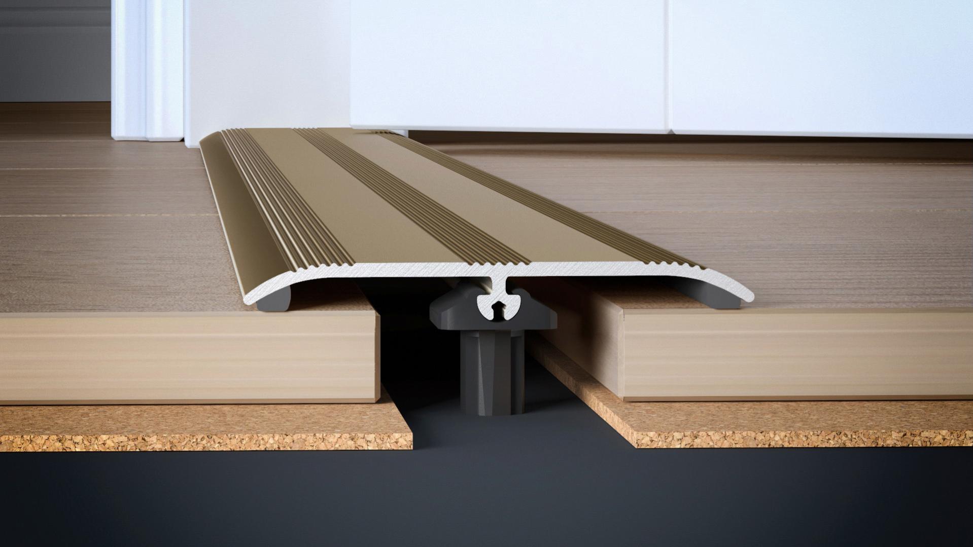 Barre de seuil 4 en 1, l.47 mm x L.83 cm bronze foncé striée | Leroy Merlin