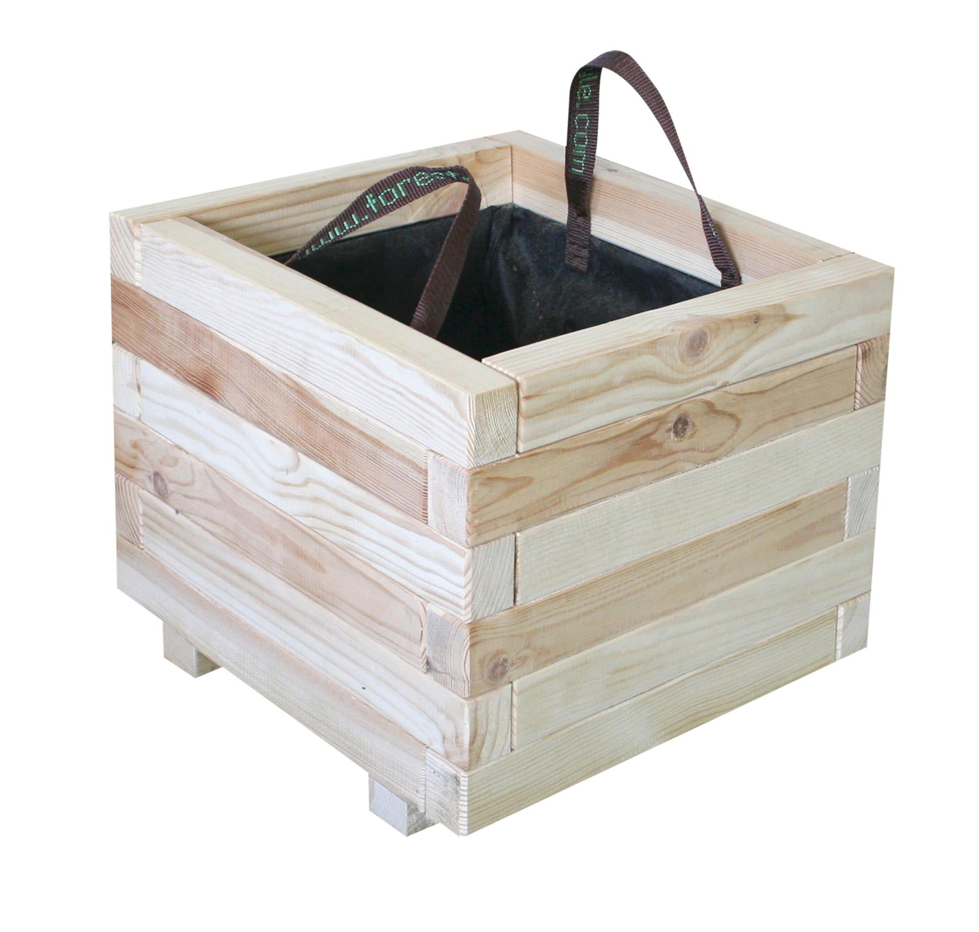 Bac bois FOREST STYLE Baroque L.50 x l.50 x H.38 cm bois | Leroy Merlin
