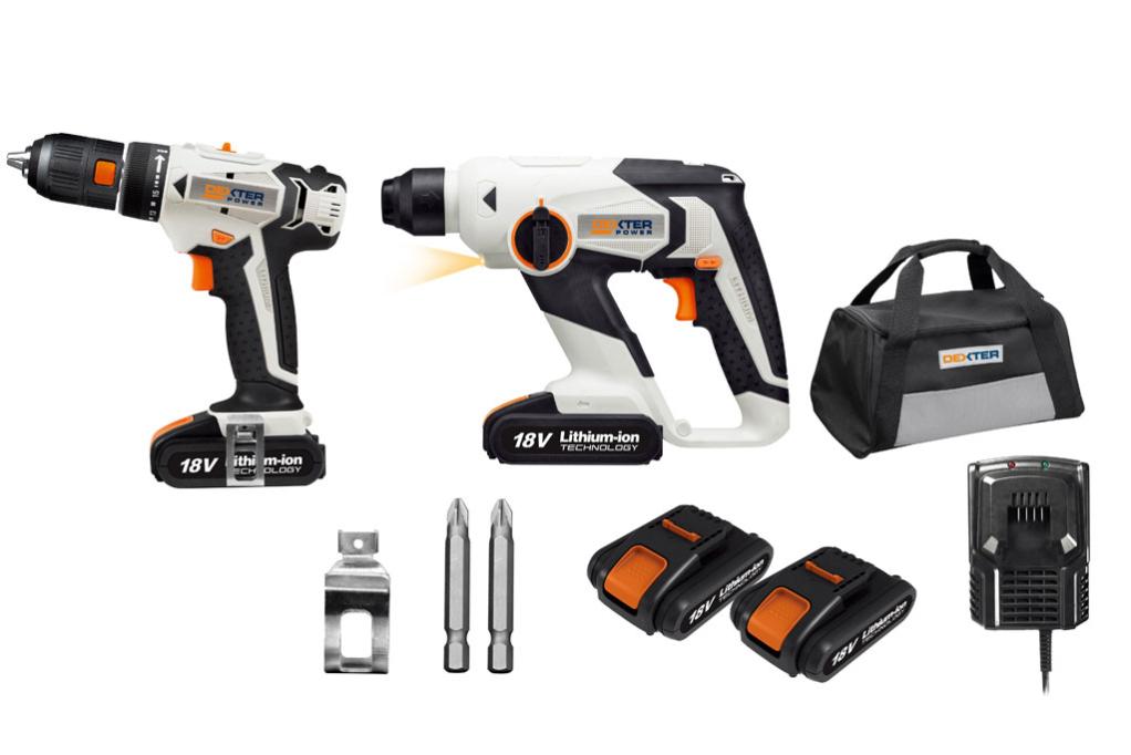 Perceuse sans fil DEXTER POWER, 18 V 2 Ah, 2 batteries 865074 - 1