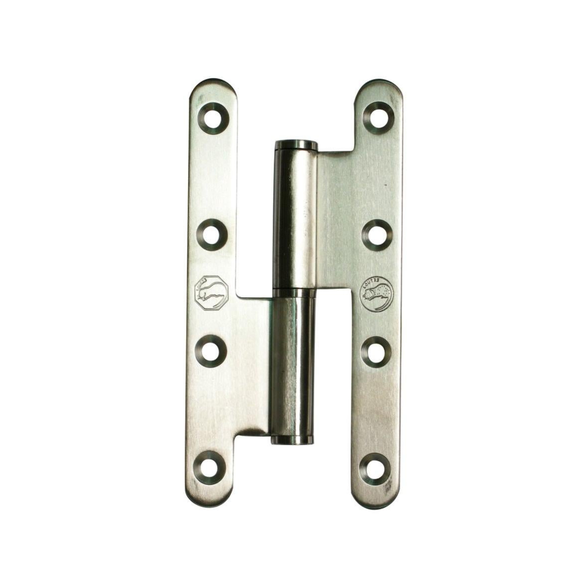 Paumelle de Paris gauche bout rond inox brossé, H.10 x L.55 x P.110 mm ...
