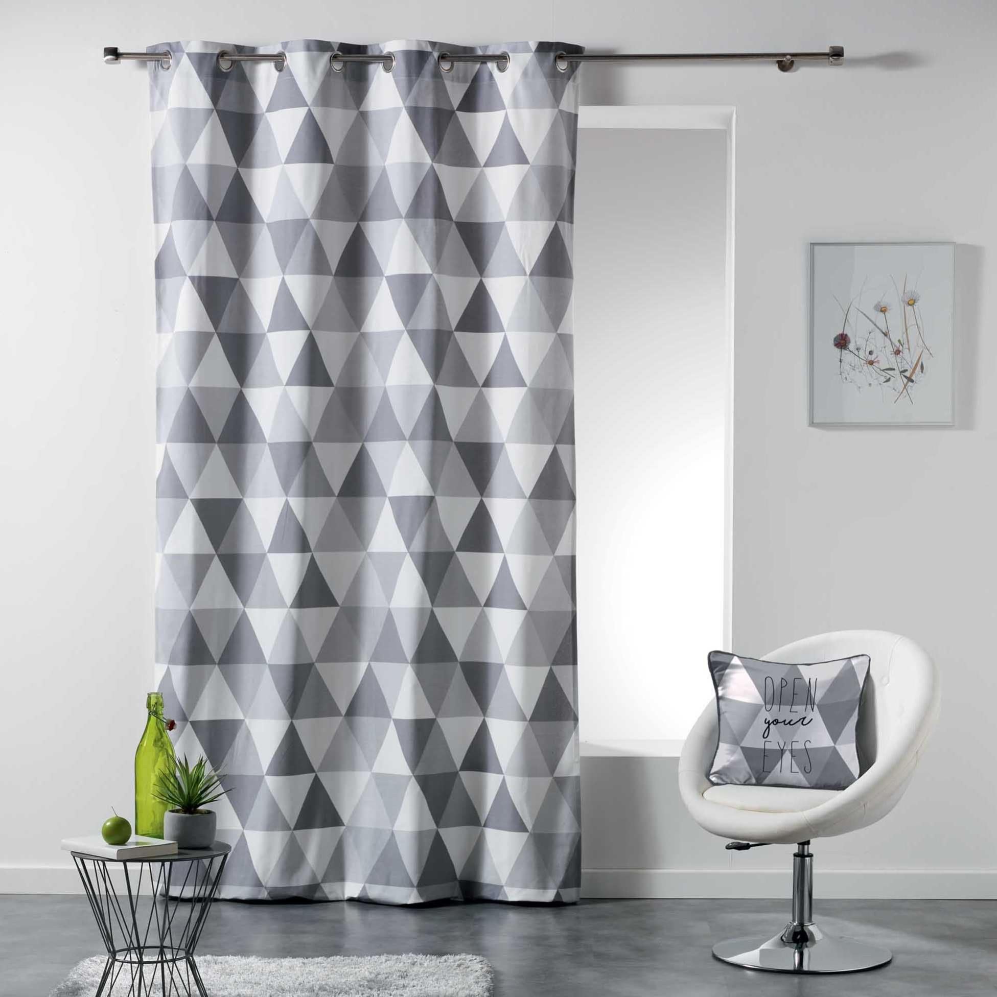 Rideau tamisant, Triangle, gris, l.140 x H.260 cm | Leroy Merlin