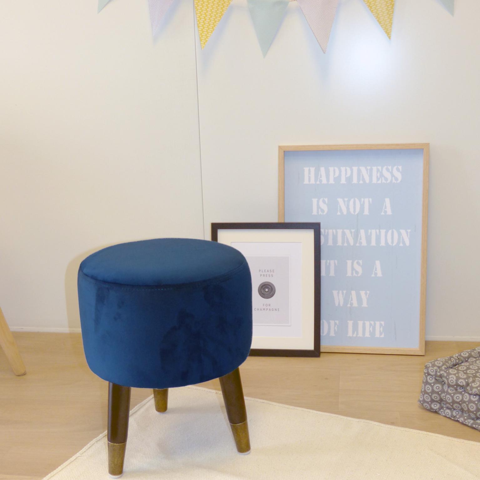 Pouf, bleu l.33 x H.38 cm | Leroy Merlin