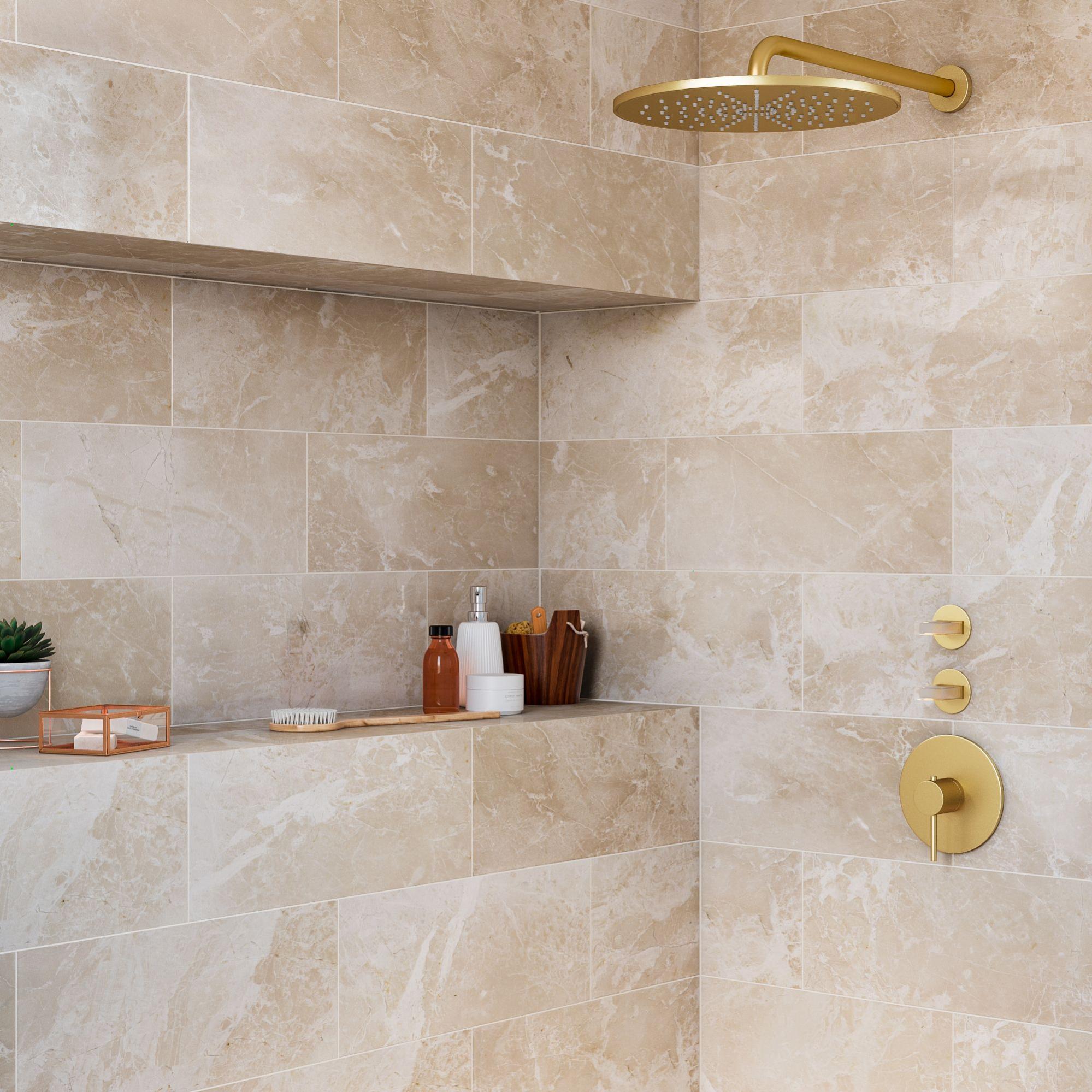 Marbre mur intenso beige brillant l.20 x L.50 cm, Marbre | Leroy Merlin