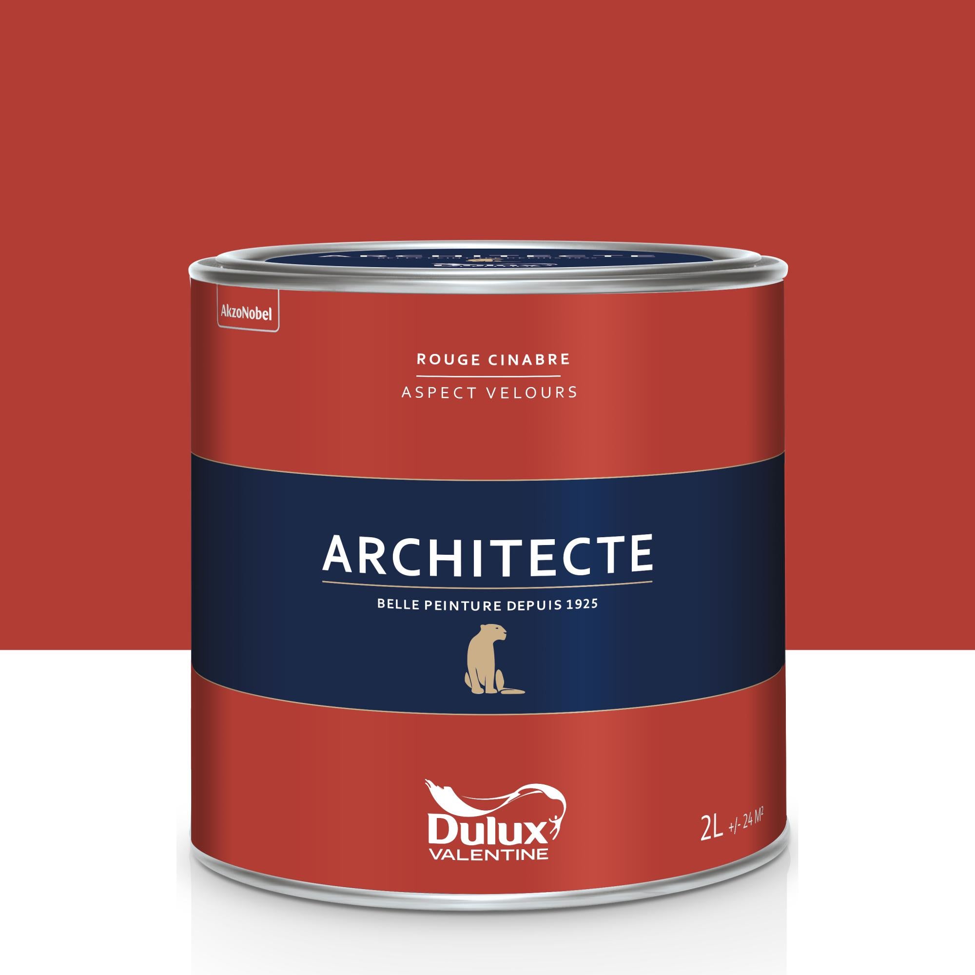 Peinture rouge cinabre velours DULUX VALENTINE Architecte 2 l | Leroy ...