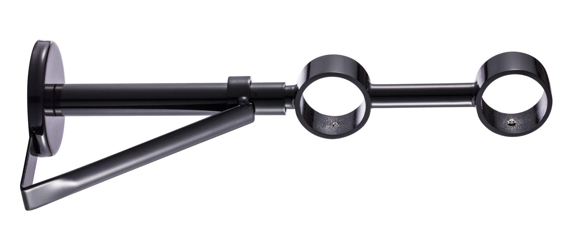 1 support double tringle à rideau City, 20/28 mm noir brillant INSPIRE ...