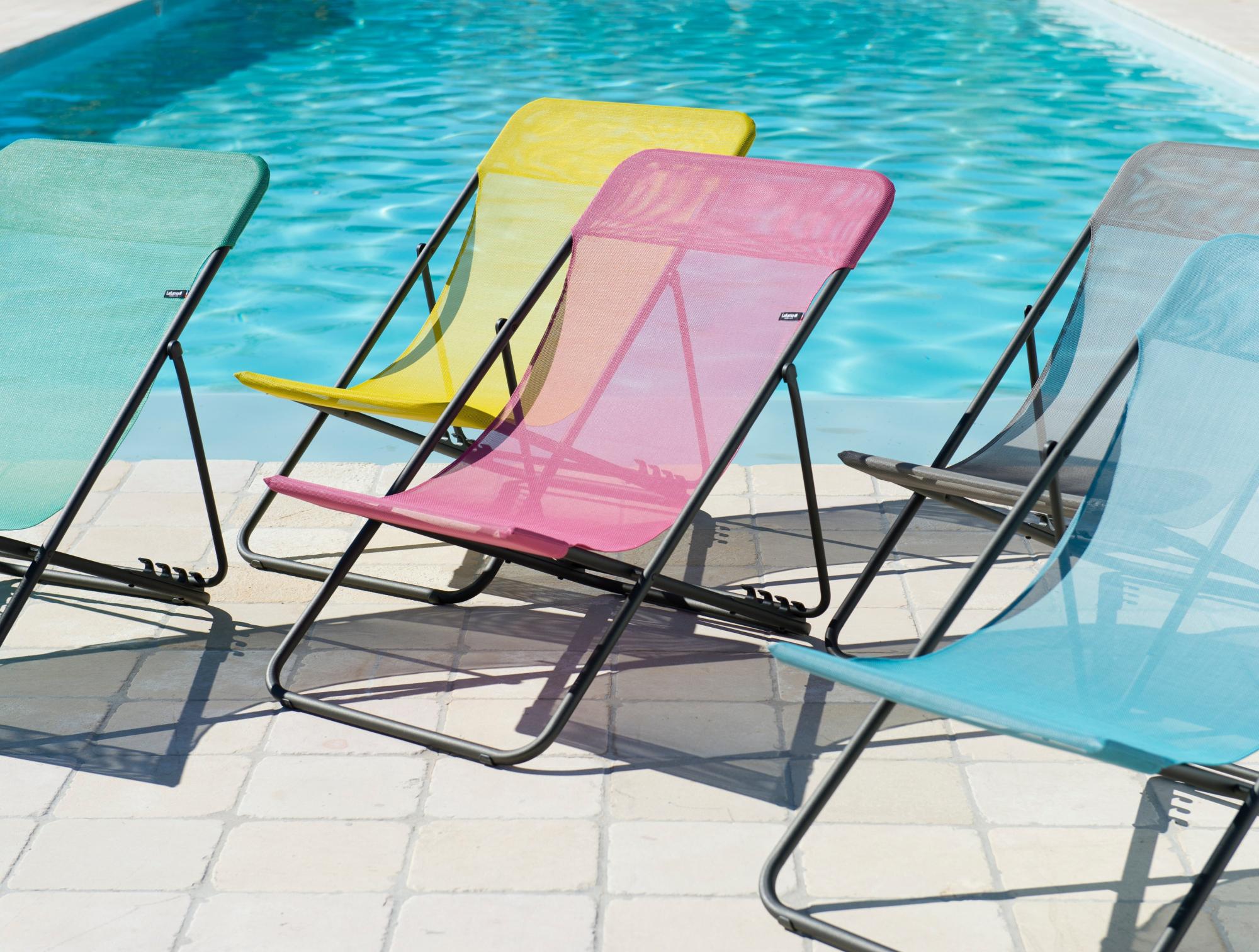 Transat de jardin en acier Batyline vert menthol | Leroy Merlin