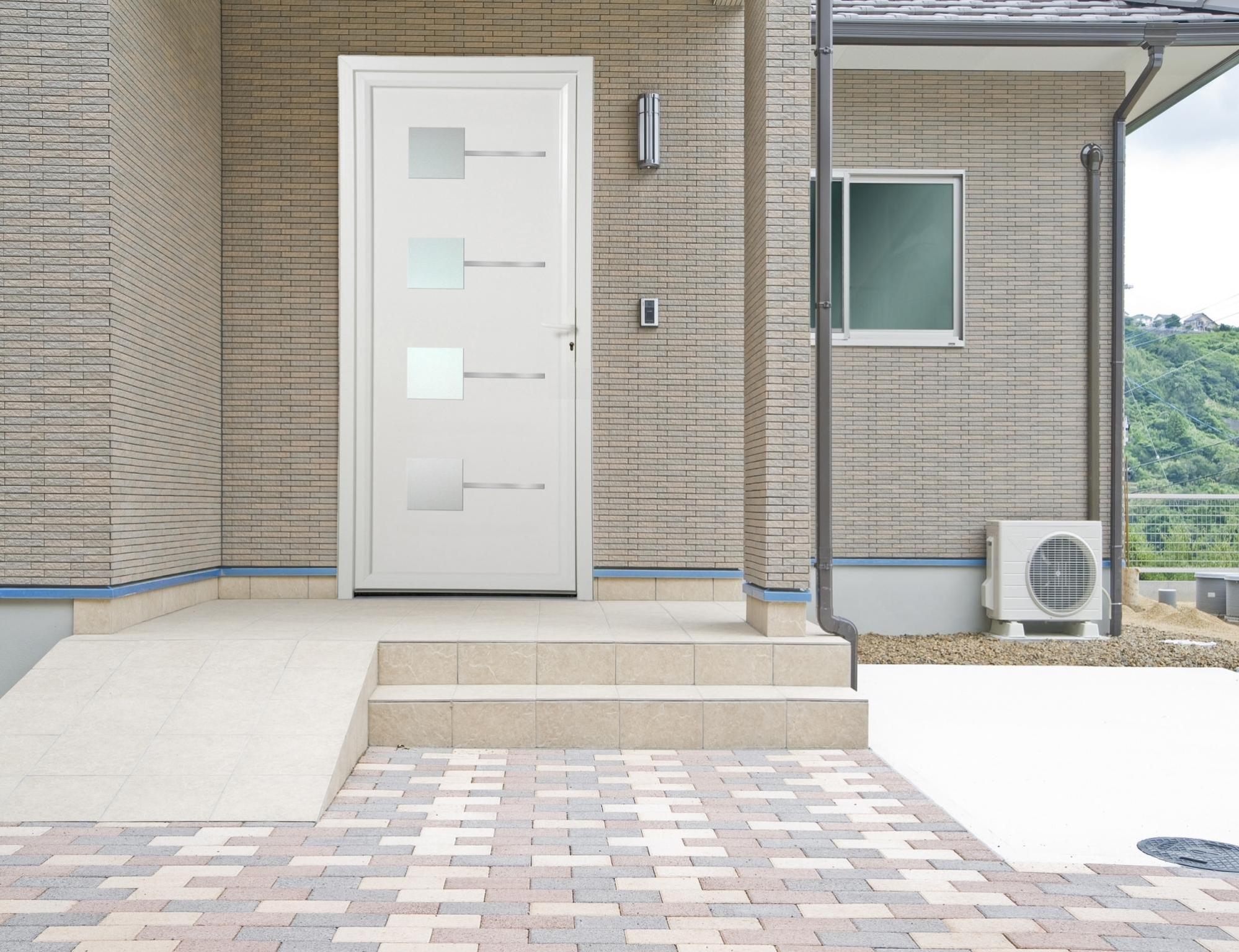 Porte d'entrée PVC Soria Essentiel H.215 x l.90 cm vitrée blanc, pous ...