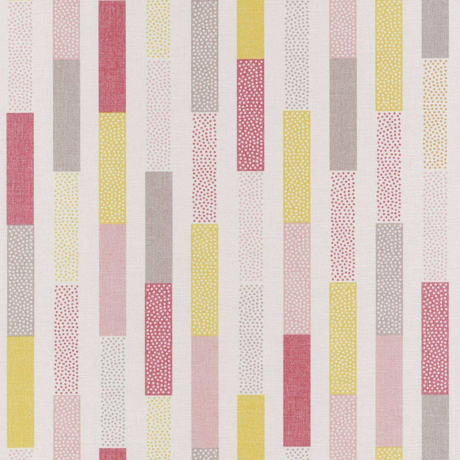Papier peint vinyle SWING Rayure Dot rose jaune | Leroy Merlin