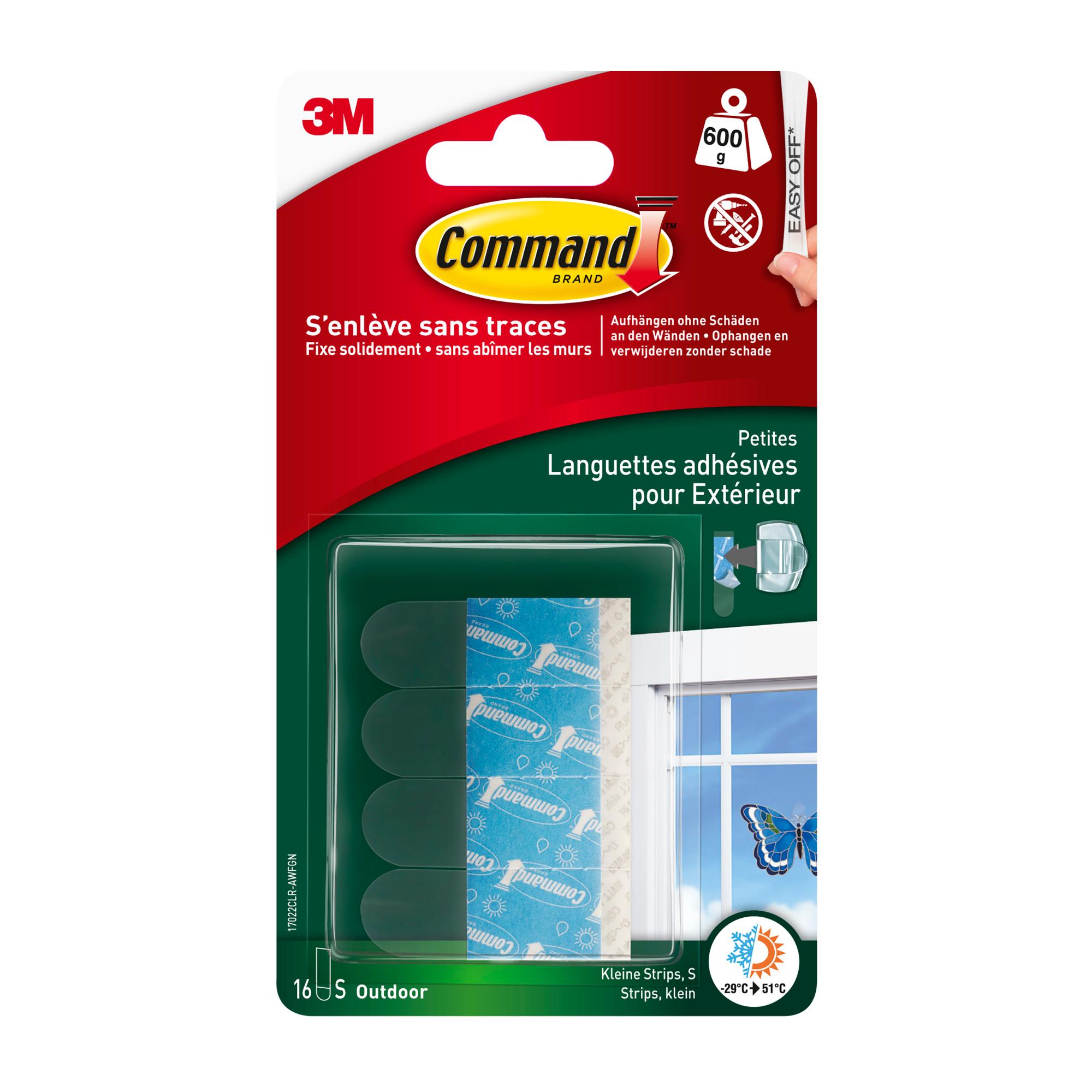 Lot de 16 languettes adhésives Command COMMAND, transparent | Leroy Merlin