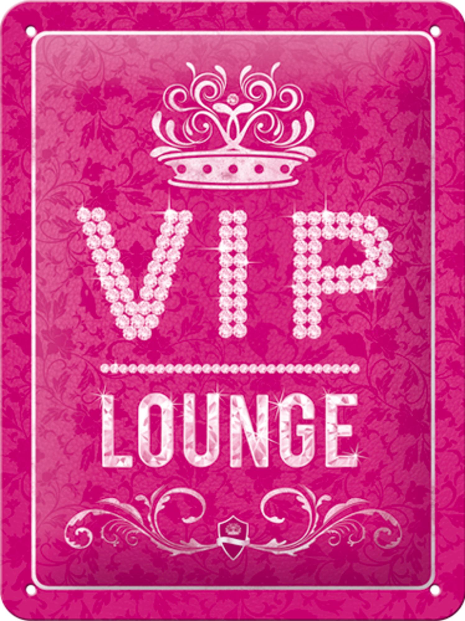 Plaque métal Pub Vip lounge, rose l.15 x H.20 cm | Leroy Merlin