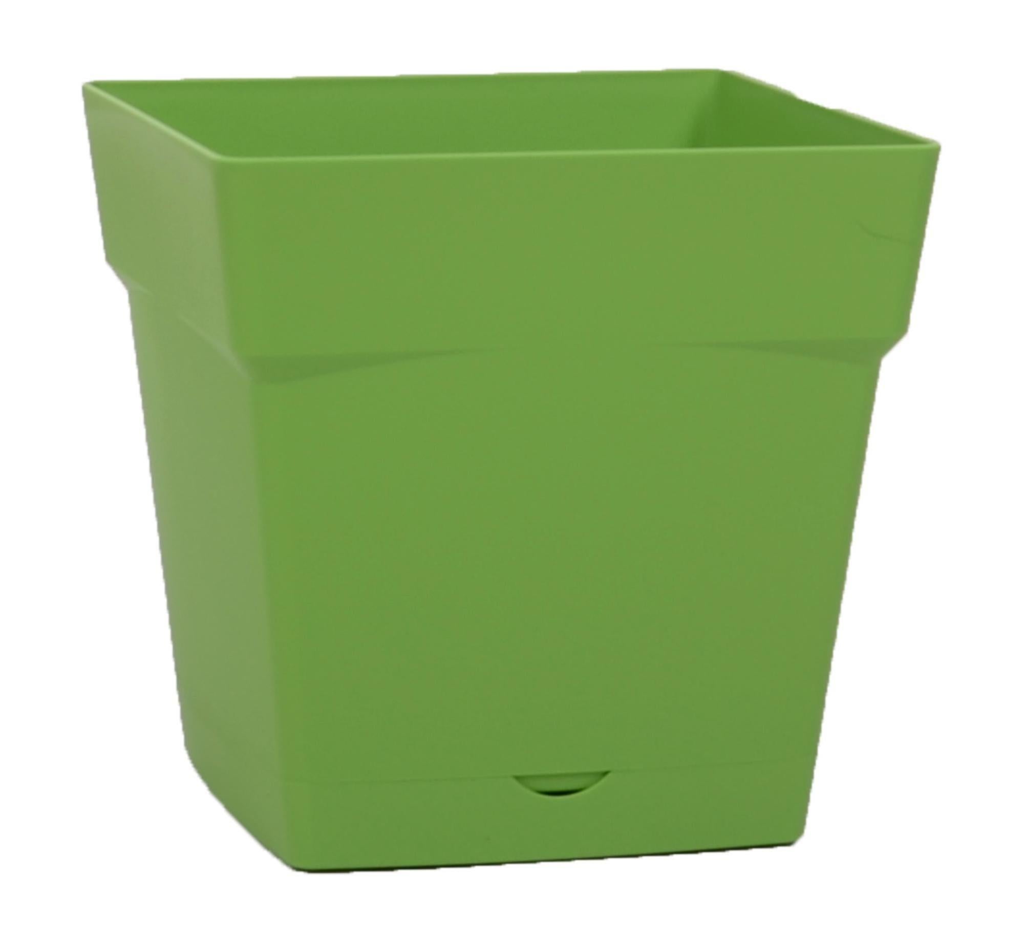 Pot plastique à réserve d'eau Toscane, L.24.8 x l.24.8 x H.24 cm, vert ...