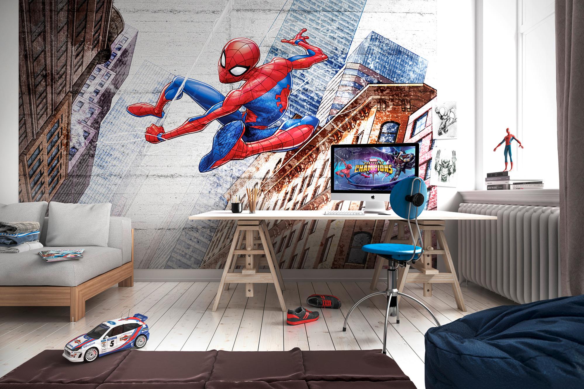 Photo murale Spiderman concrete multicolore KOMAR l.368 x H.254 cm ...