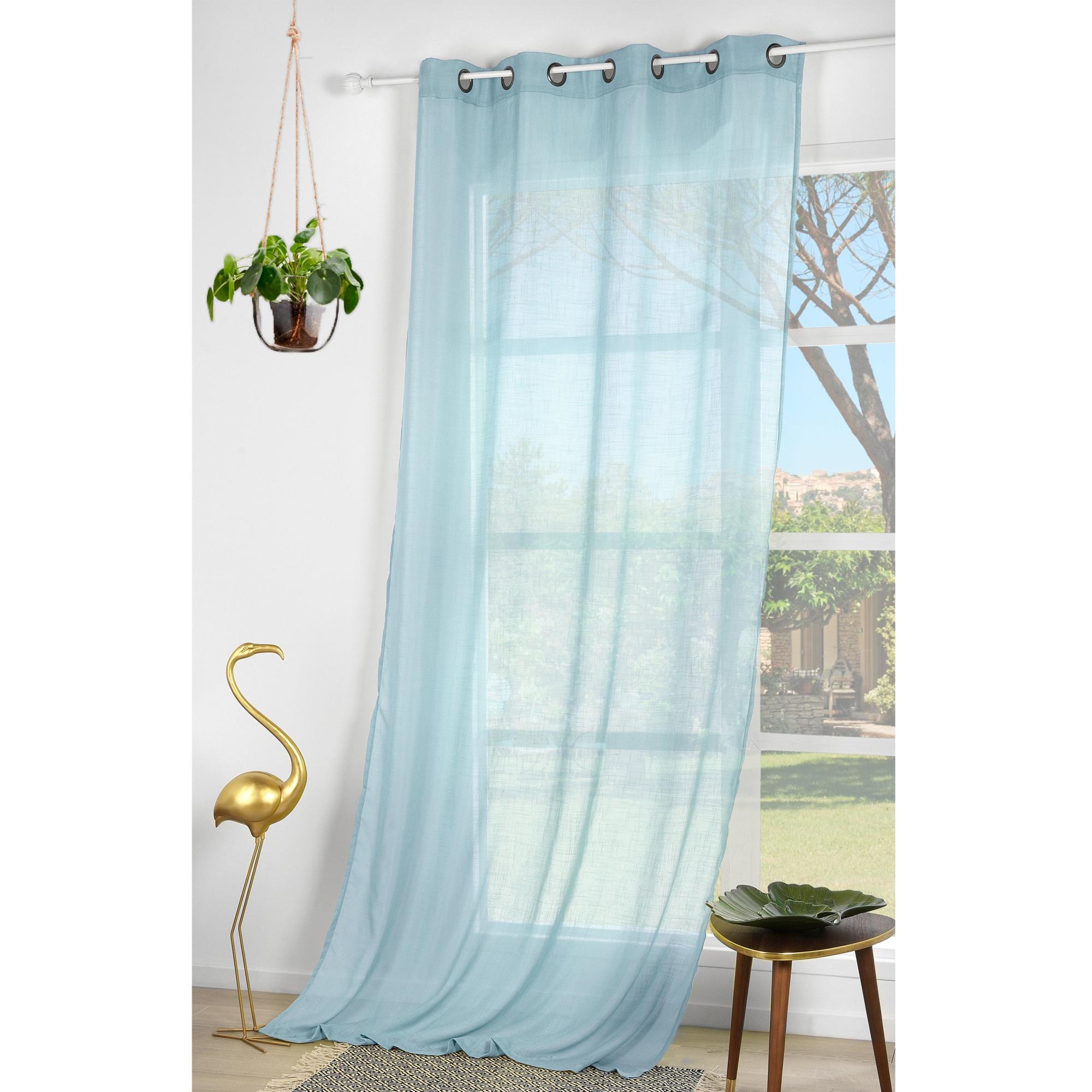 Voilage transparent, Kenzi vert l.140 x H.260 cm | Leroy Merlin