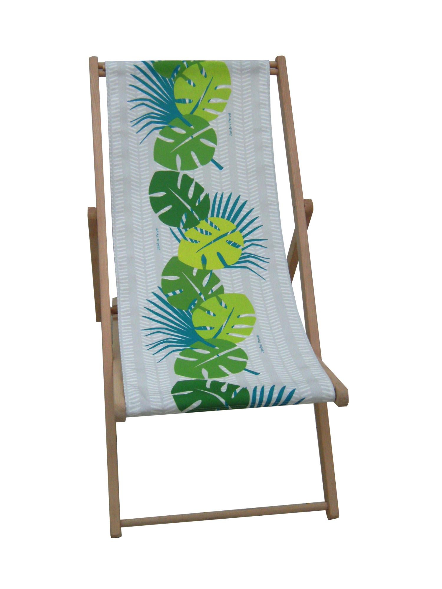 Chilienne de jardin en bois Antilles vert/beige | Leroy Merlin