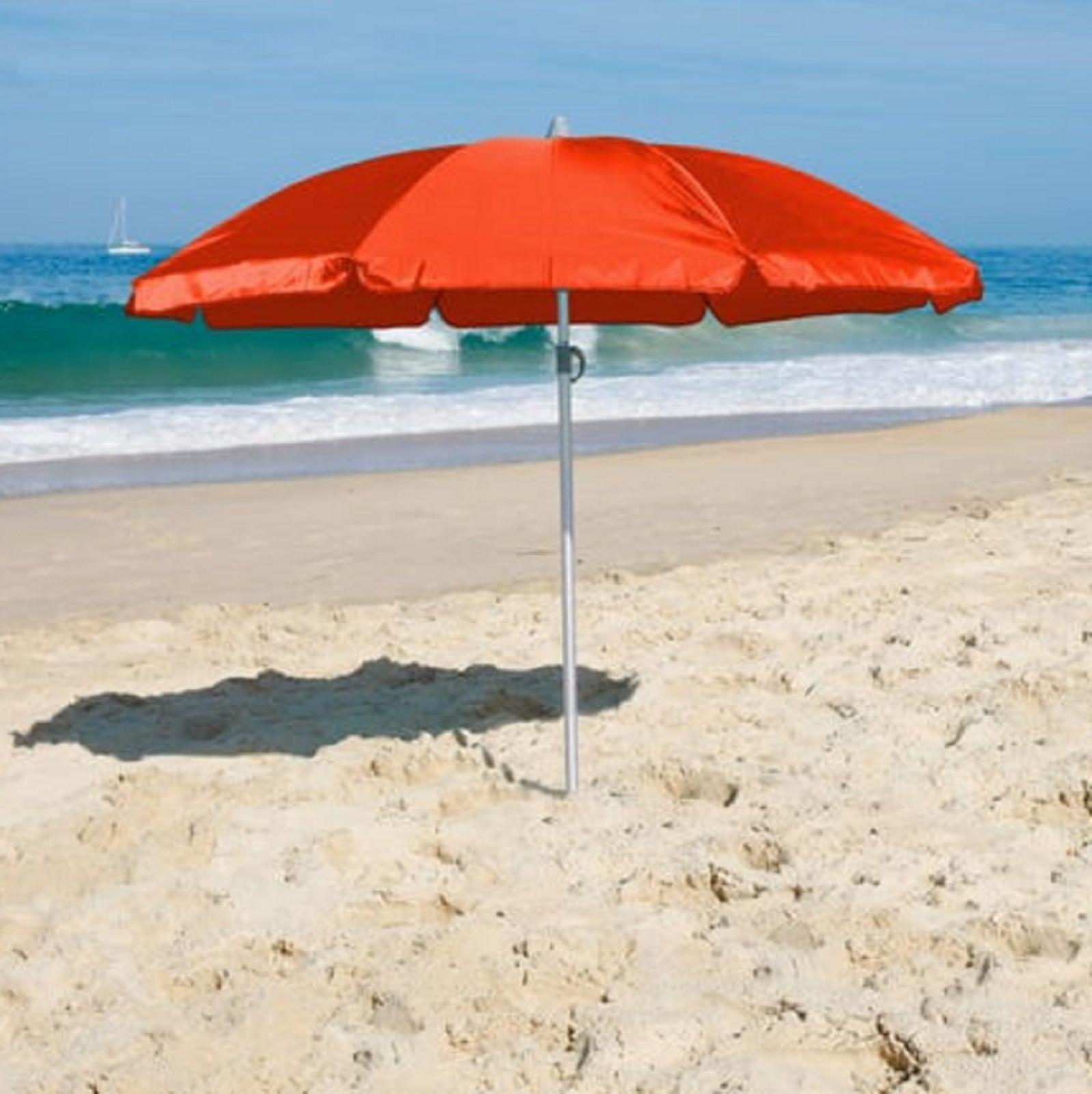 Parasol droit Feria rouge rond, L.200 x l.200 cm | Leroy Merlin