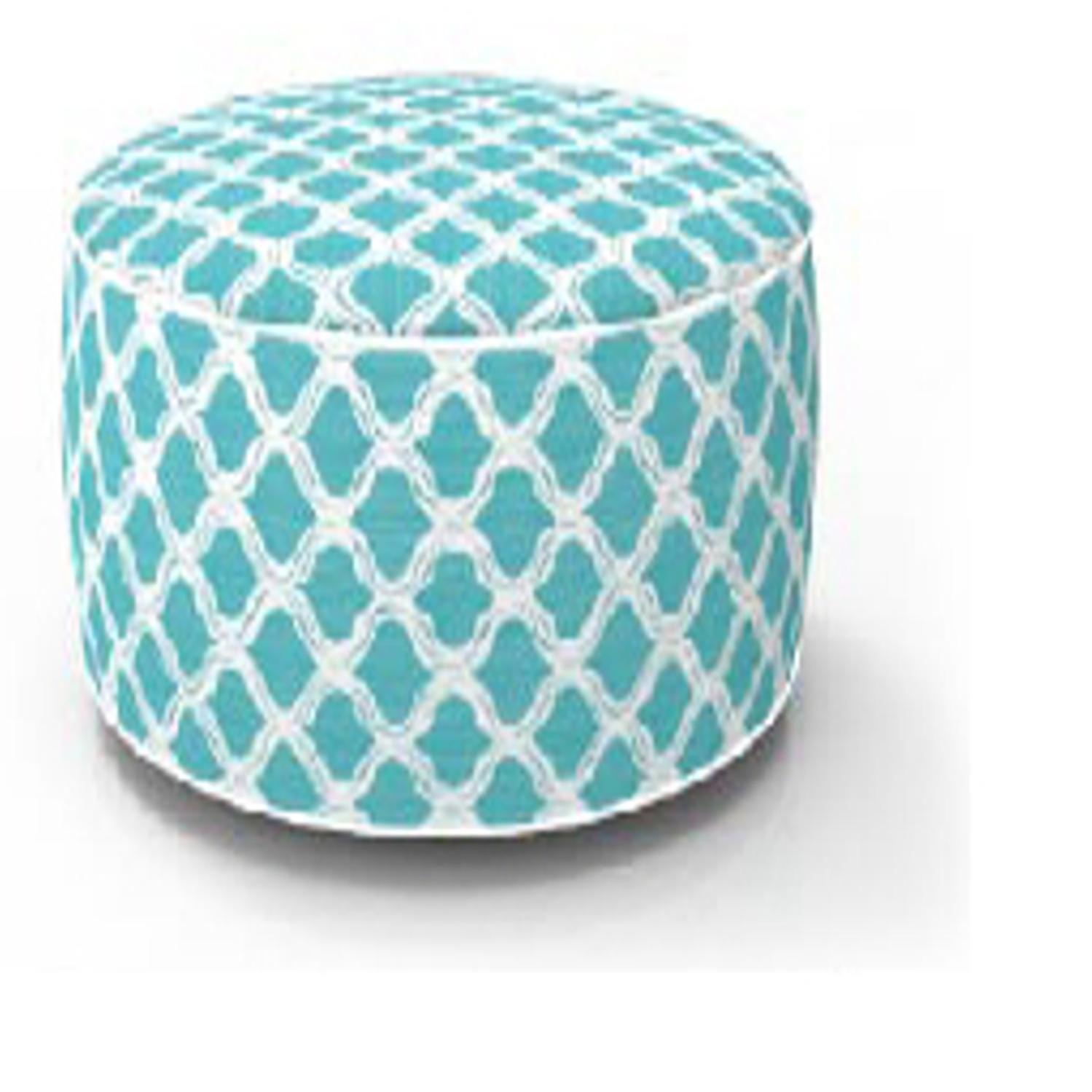 Pouf de sol gonflable blanc / bleu, 53 x 53 cm | Leroy Merlin