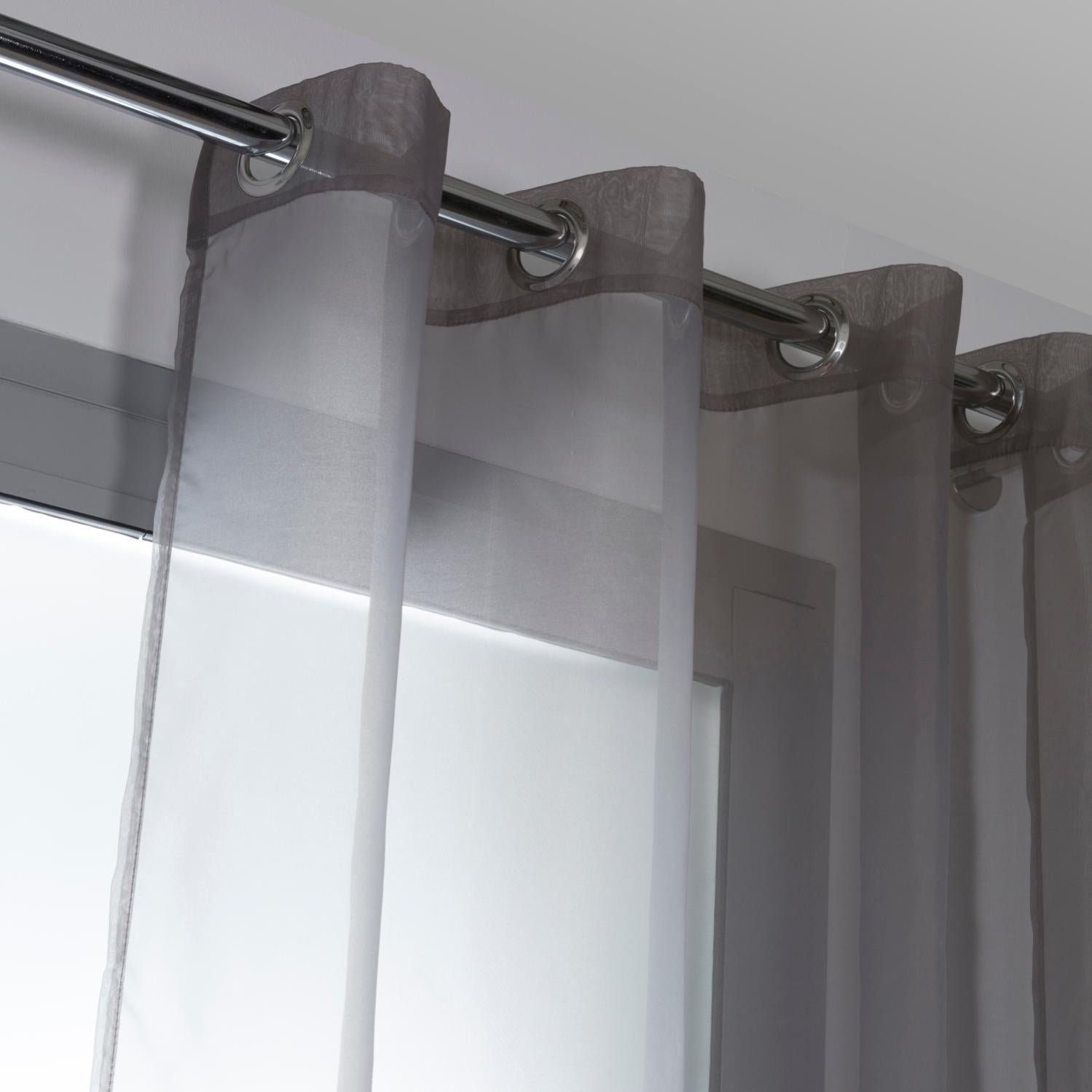 Voilage transparent, Kali (vendu par deux) gris l.135 x H.240 cm ...