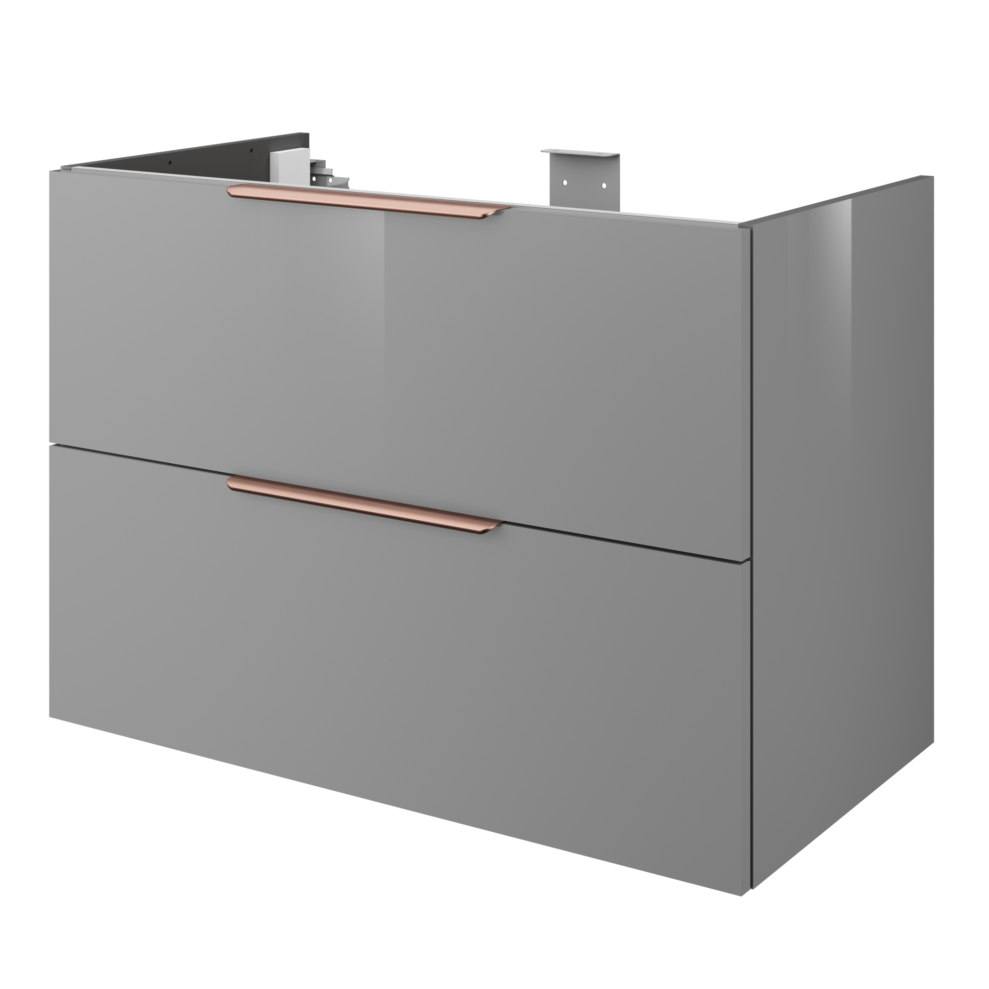 Meuble de salle de bains l.90 x H.64 x P.48 cm, gris moon 2, Neo line ...