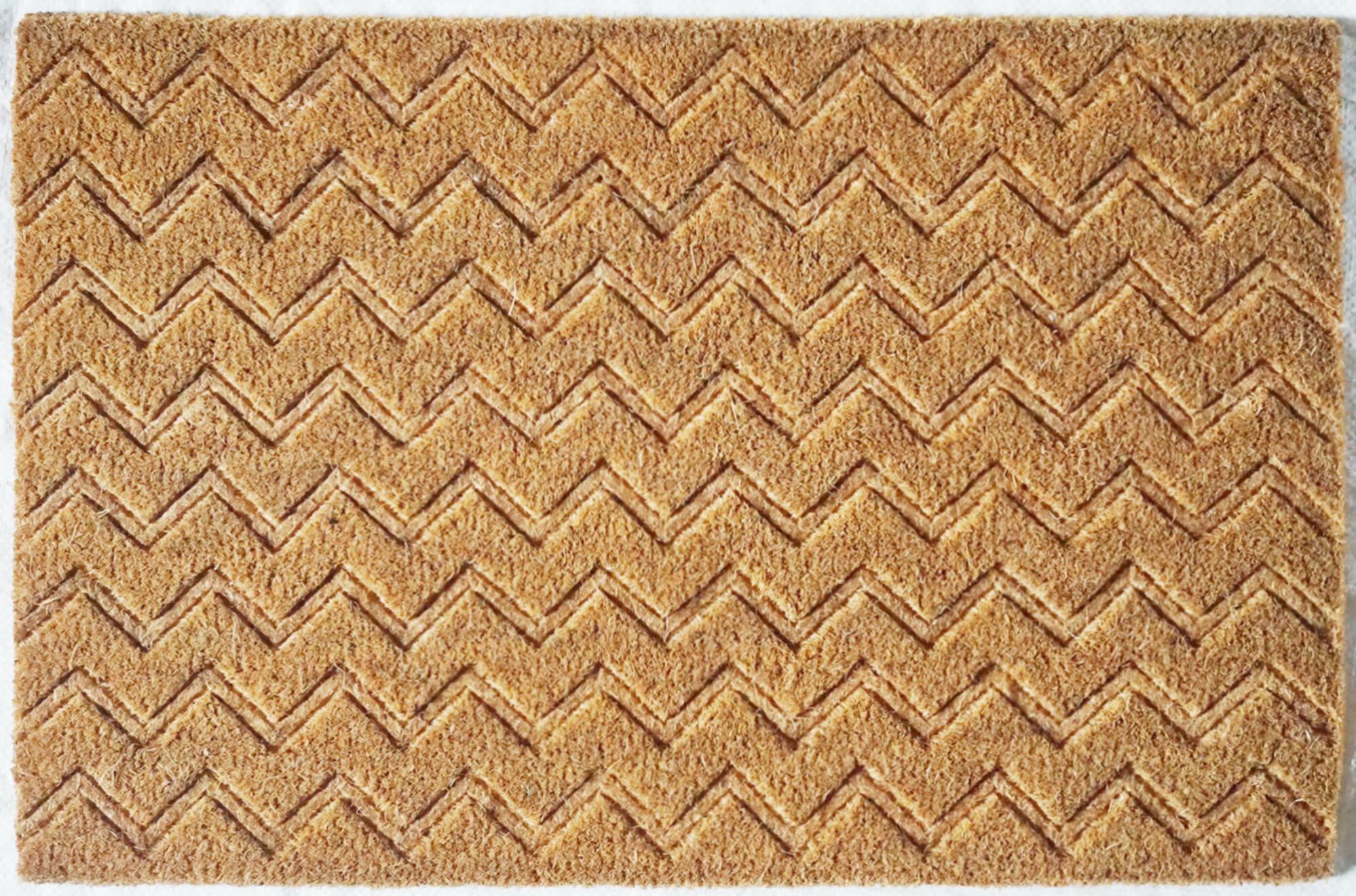 Paillasson coco naturel l.40 cm x L.60 cm x Ep.15 mm, Zigzag | Leroy Merlin