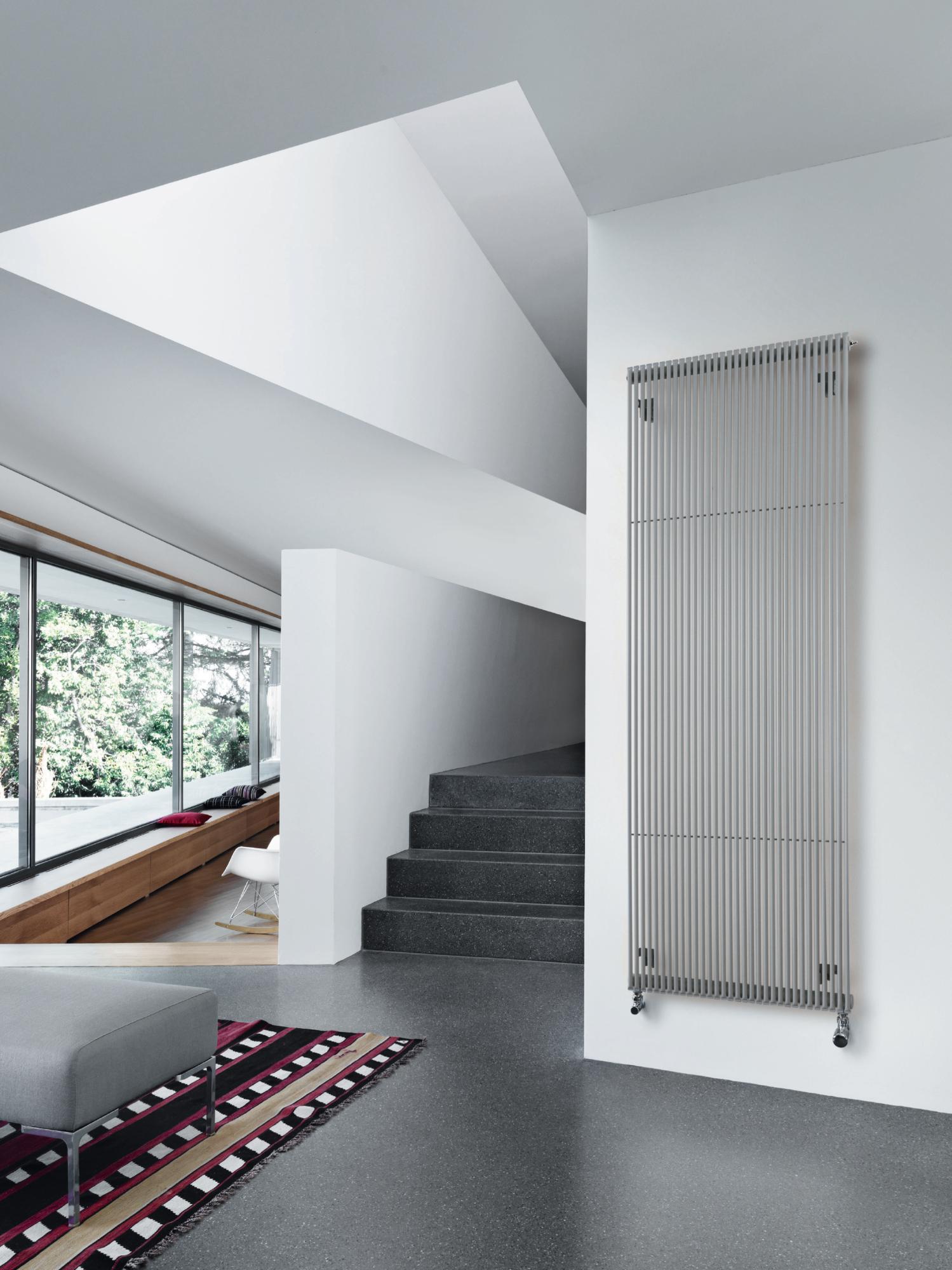 Radiateur eau chaude vertical ACOVA Striane gris aluminium, 2032W H.200 ...