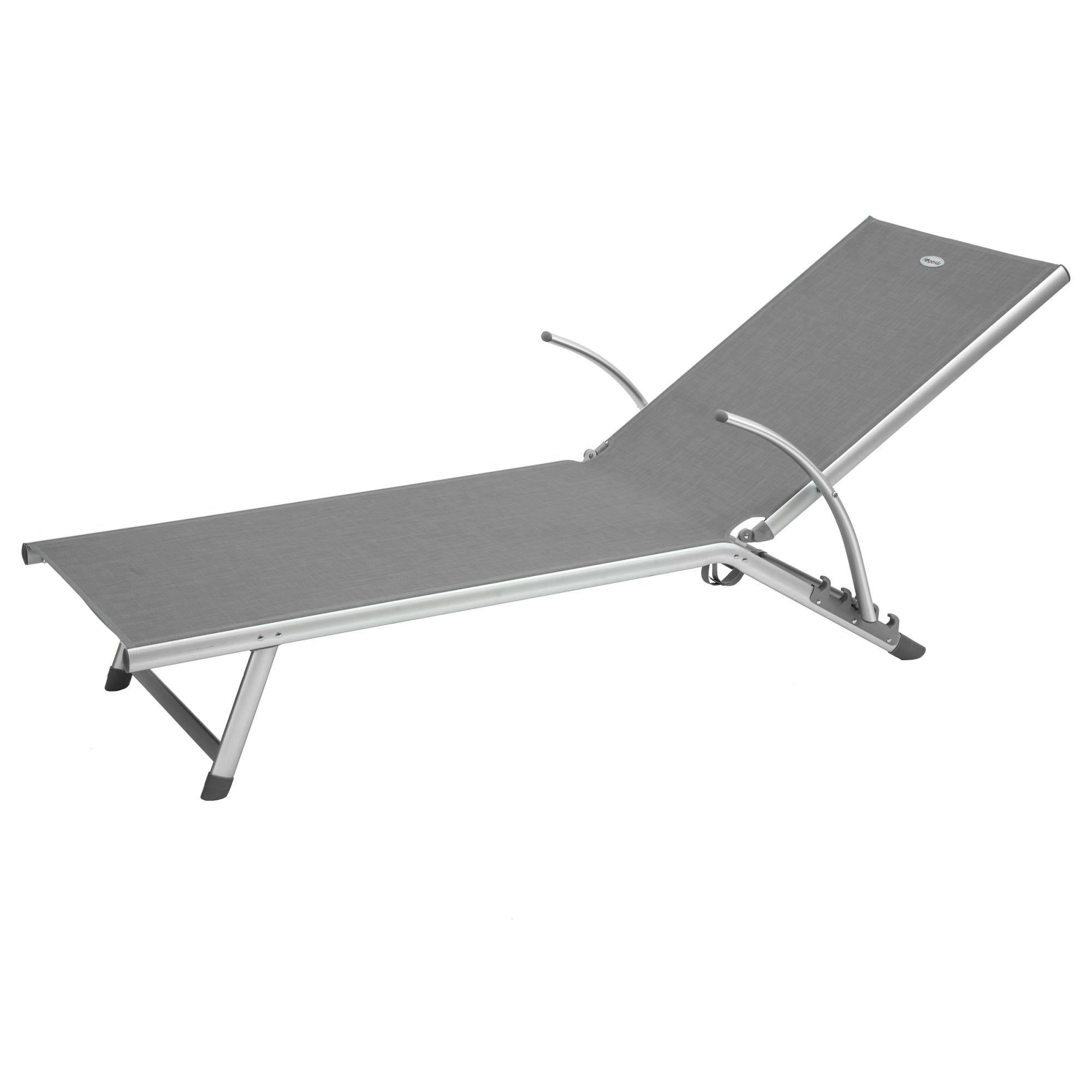Transat de jardin en aluminium Milonga galet | Leroy Merlin