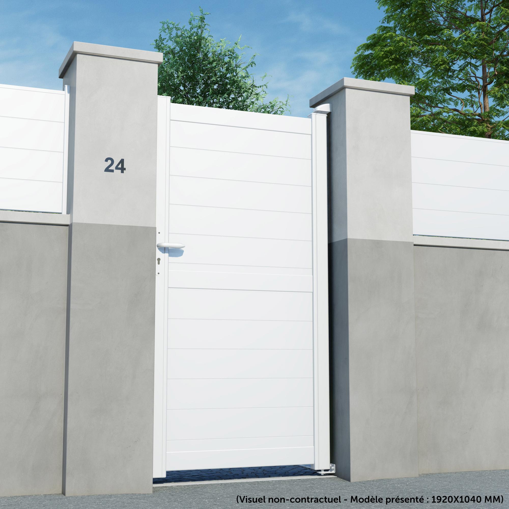 Portillon battant aluminium Lao blanc, Klos up! l.99x H.192 cm | Leroy ...