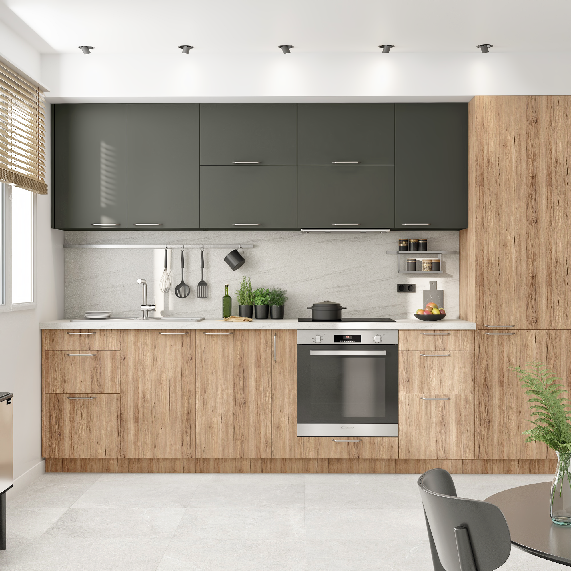 Kit lave-vaisselle Sevilla effet bois rough mat H.76.5 x l.59.7 cm ...