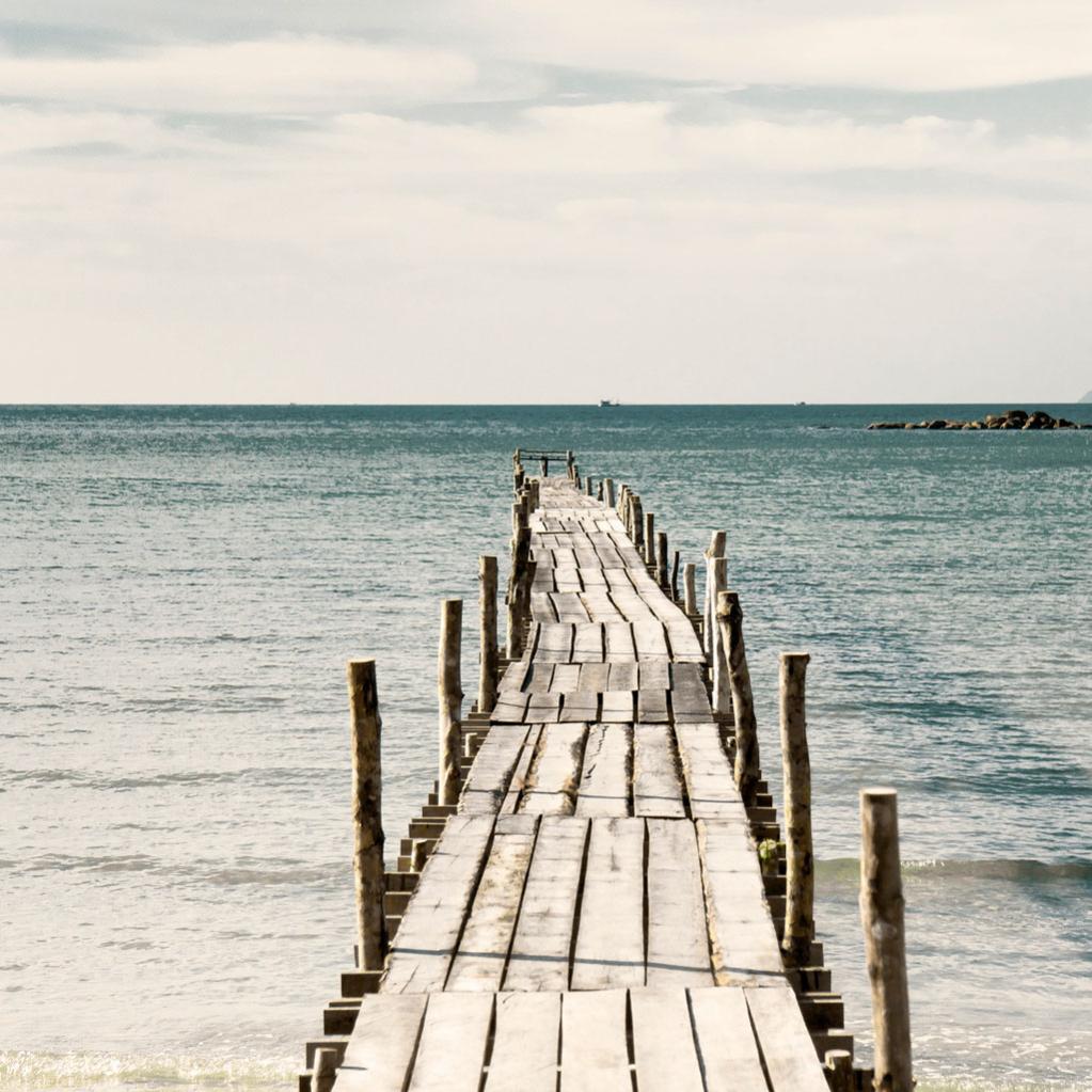 Toile imprimée Ponton mer, multicolore ARTIS l.45 x H.45 cm | Leroy Merlin