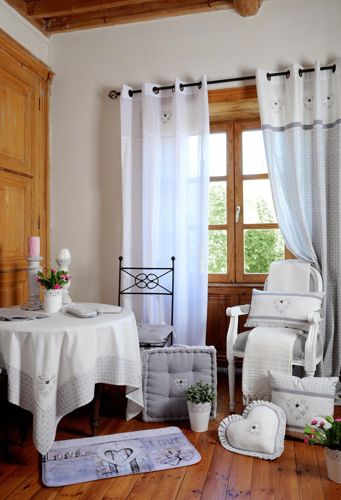 Rideau tamisant, coton, Manoir coton gris l.135 x H.260 cm | Leroy Merlin