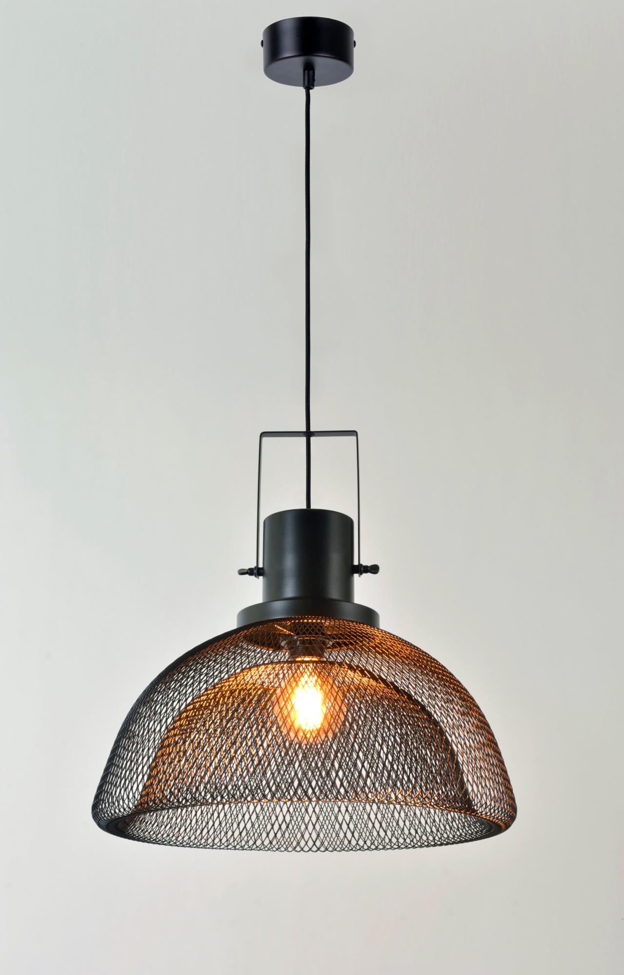 Lustre métal noir COREP Bronx 1 lumière(s) D.46 cm | Leroy Merlin