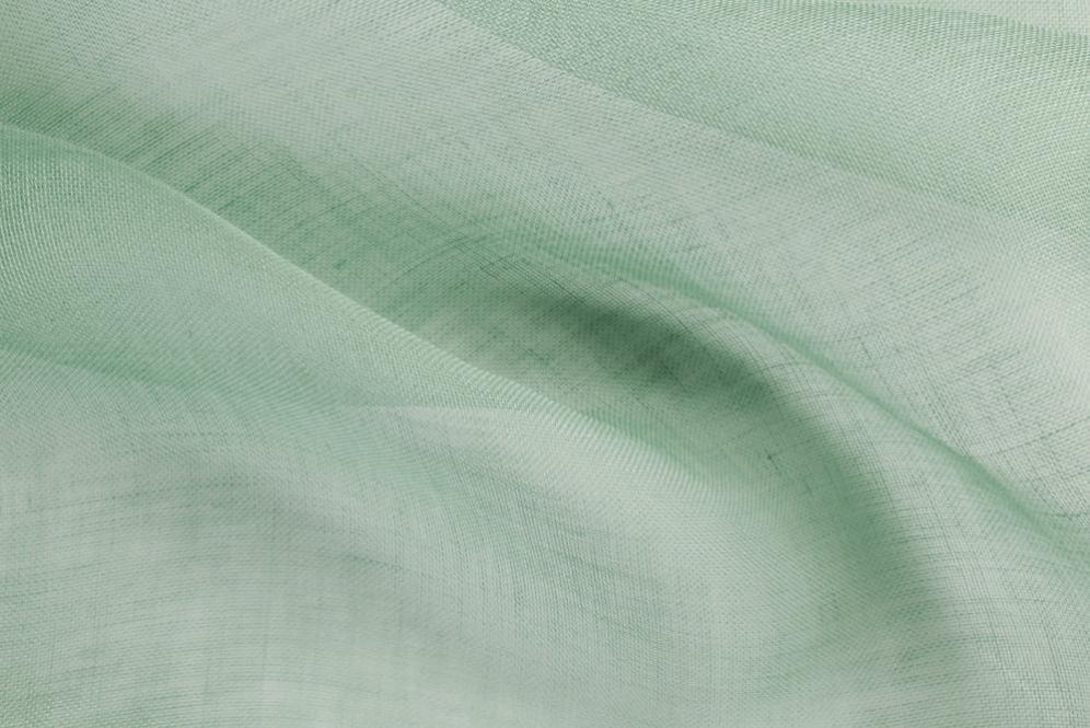 Paire de vitrages tamisant, Voile de lin vert l.60 x H.160 cm | Leroy ...