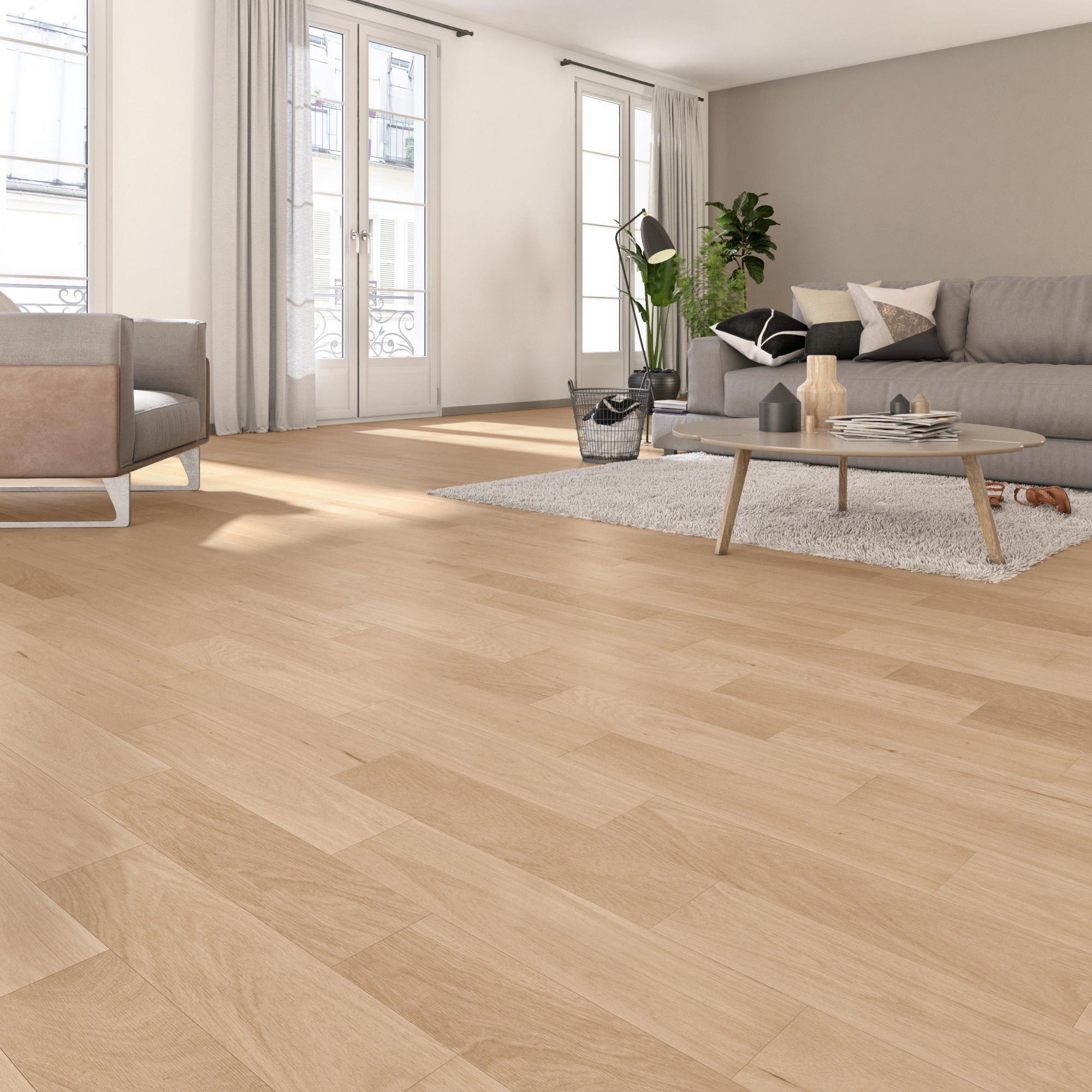 Parquet bois massif chêne naturel brut L, l.15 cm | Leroy Merlin