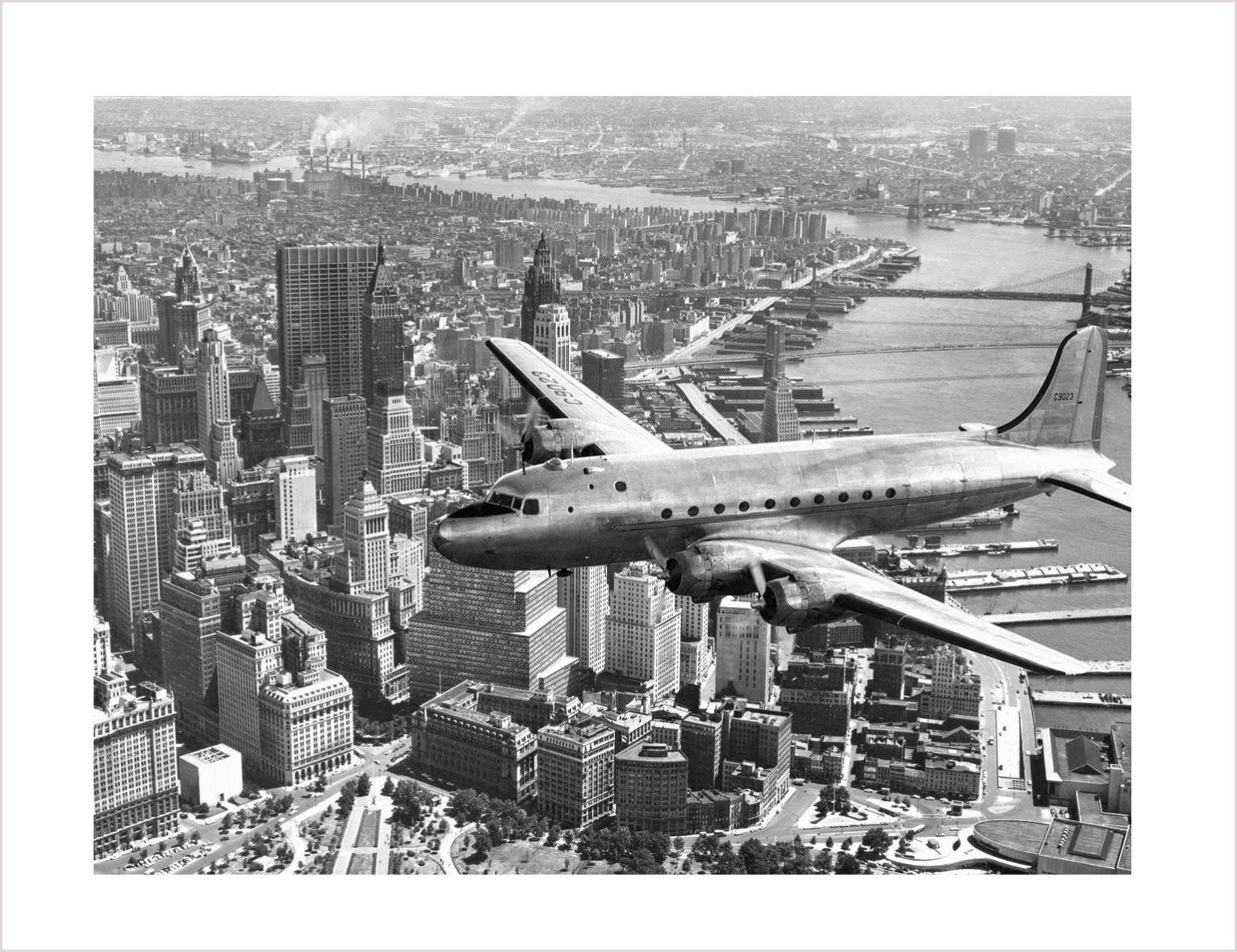 Photo Vol au-dessus de Manhattan, noir & blanc l.40 x H.30 cm | Leroy ...