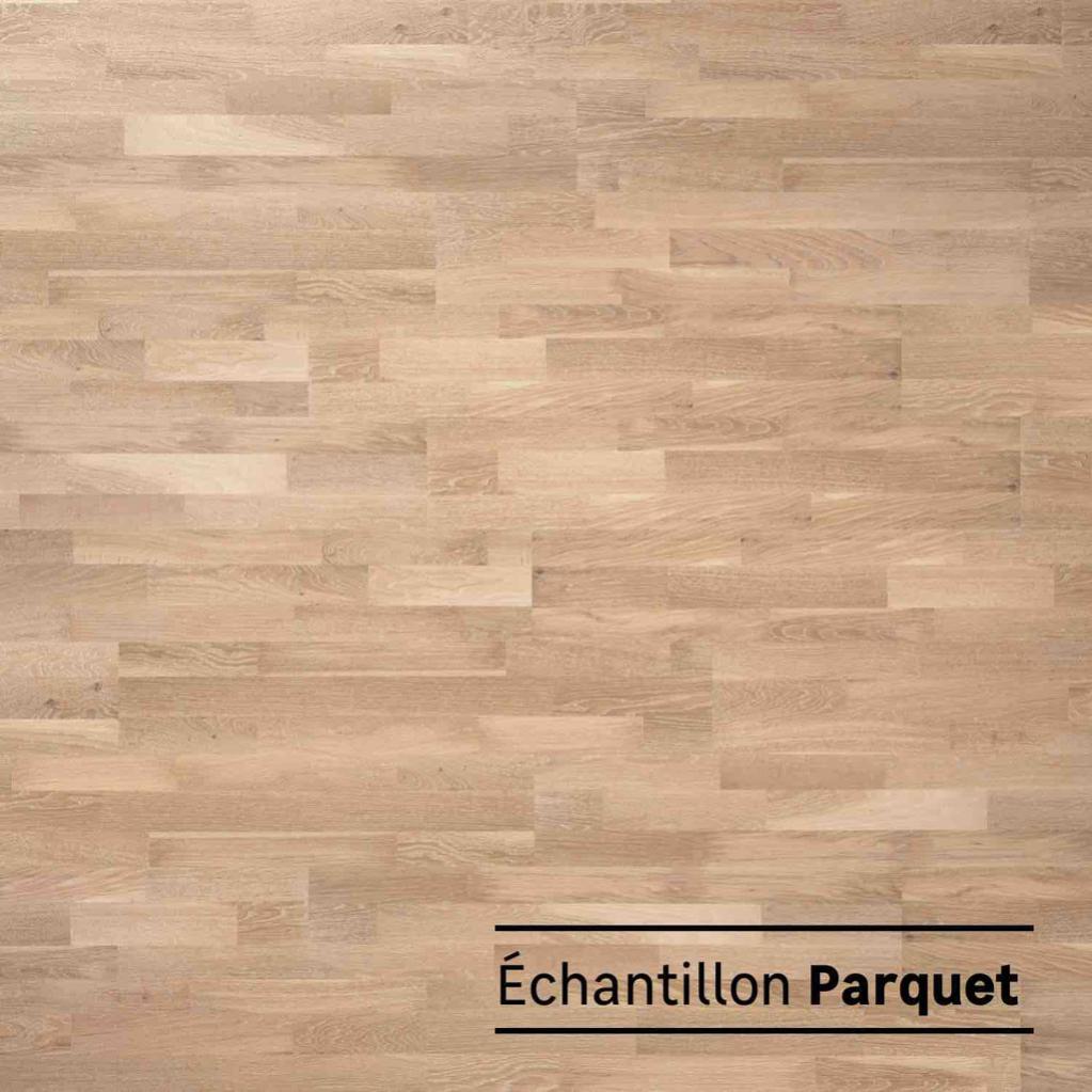 Echantillon Parquet medio chêne ceruse blanchi vitrifié S multifrise ...