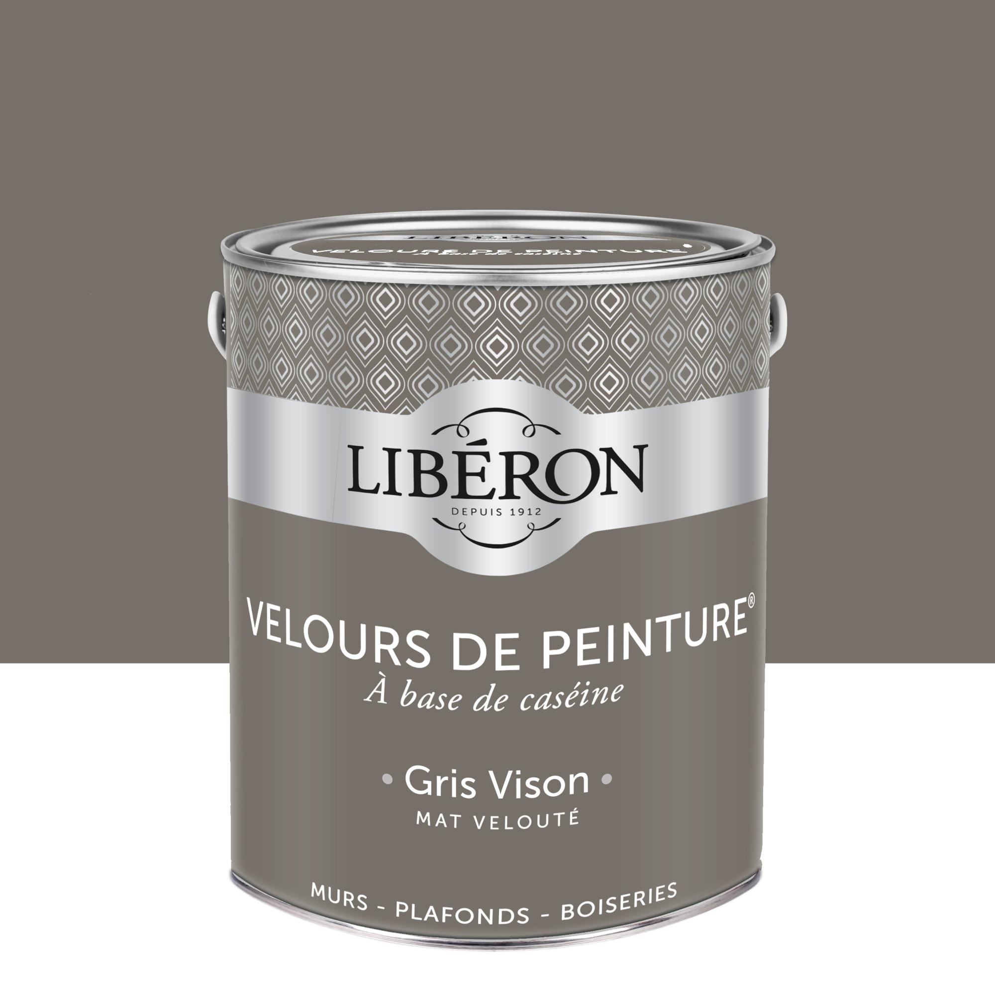 Peinture gris vison mur, boiserie, radiateur LIBÉRON velours 2.5 l ...