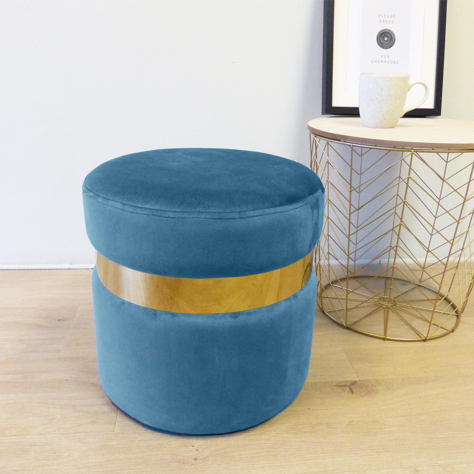Pouf d'intérieur bleu Milo, 35 x 35 cm | Leroy Merlin