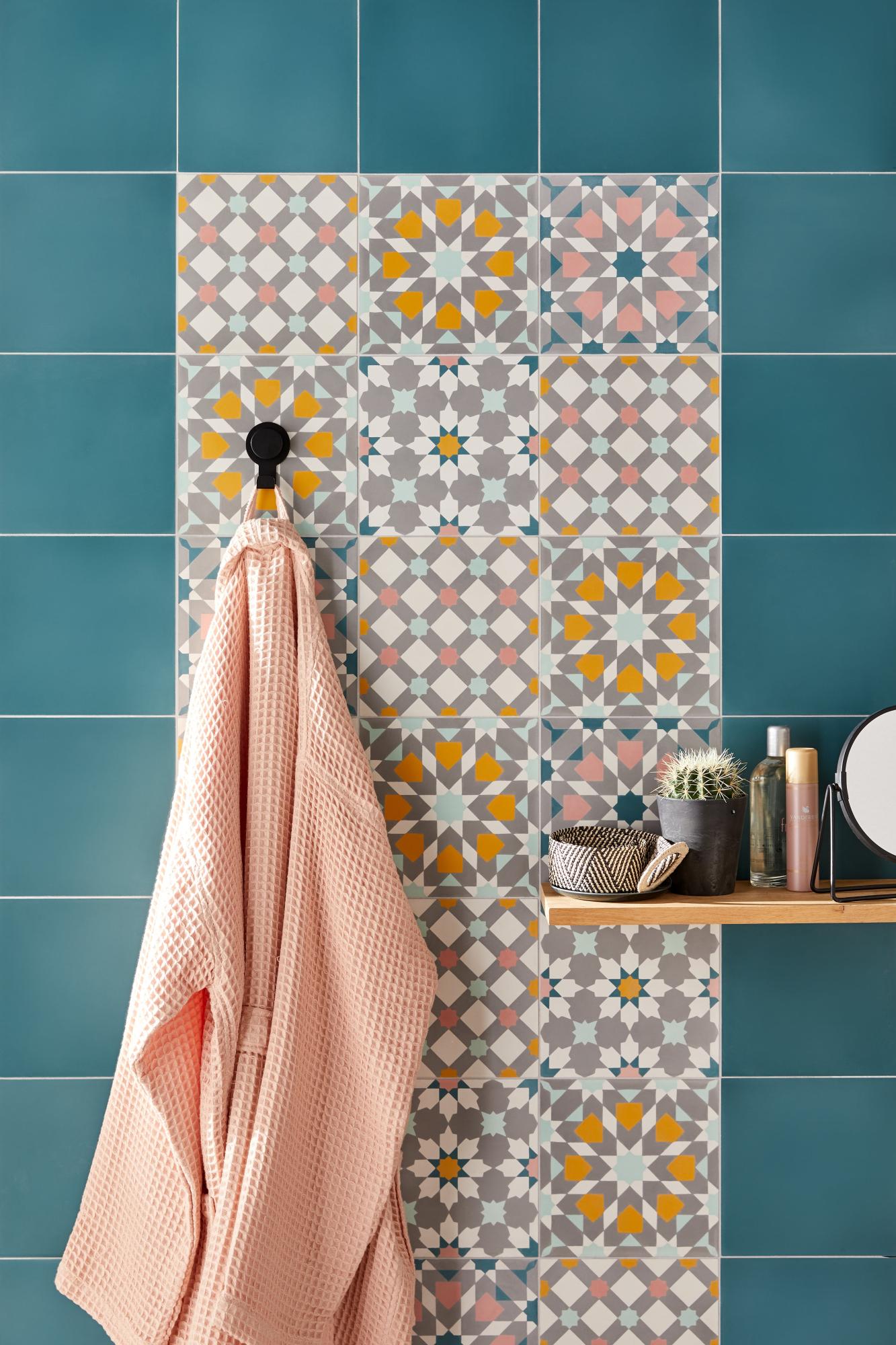Carrelage mural jaune mat l.20 x L.20 cm Carmen | Leroy Merlin