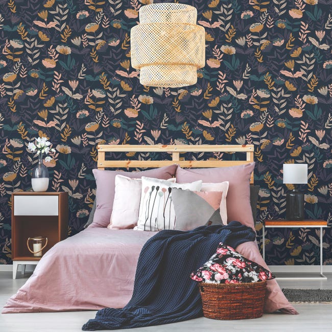 Papier peint vinyle sur intissé Motif abstract flowers | Leroy Merlin Papier peint vinyle sur intissé Motif abstract flowers | Leroy Merlin